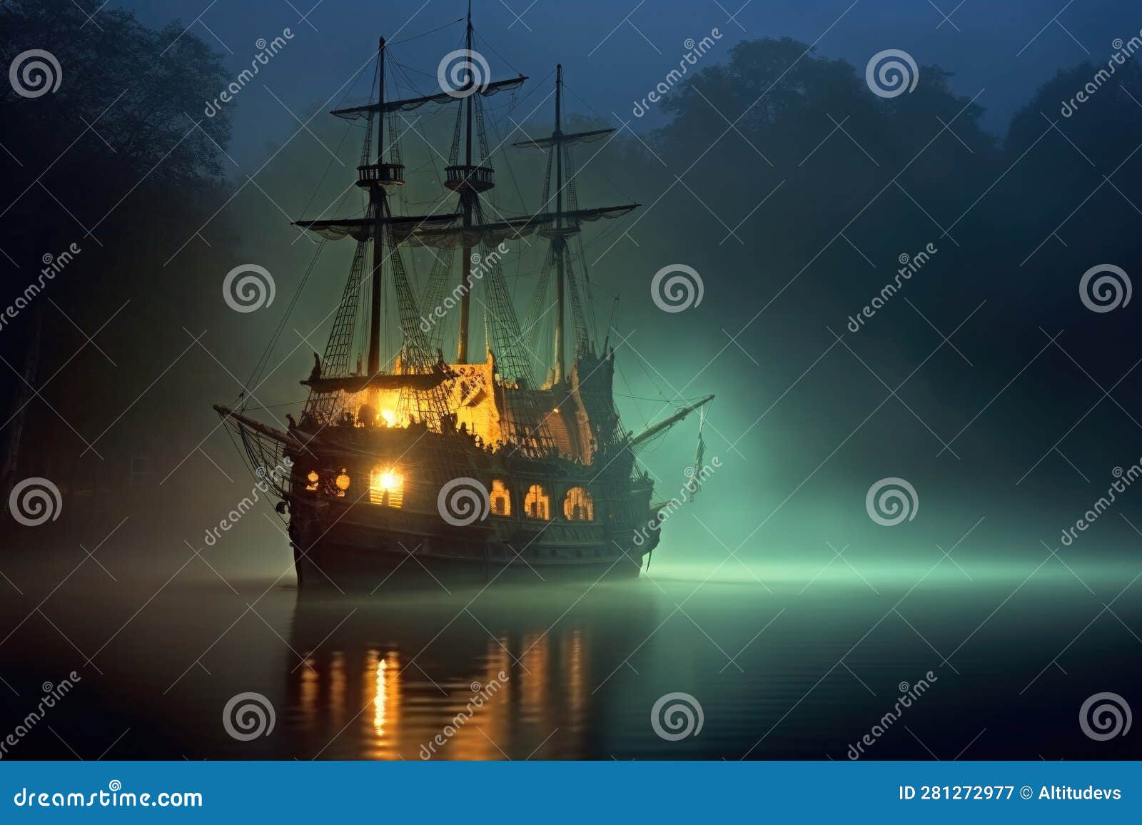 Underwater Moonlight Ship