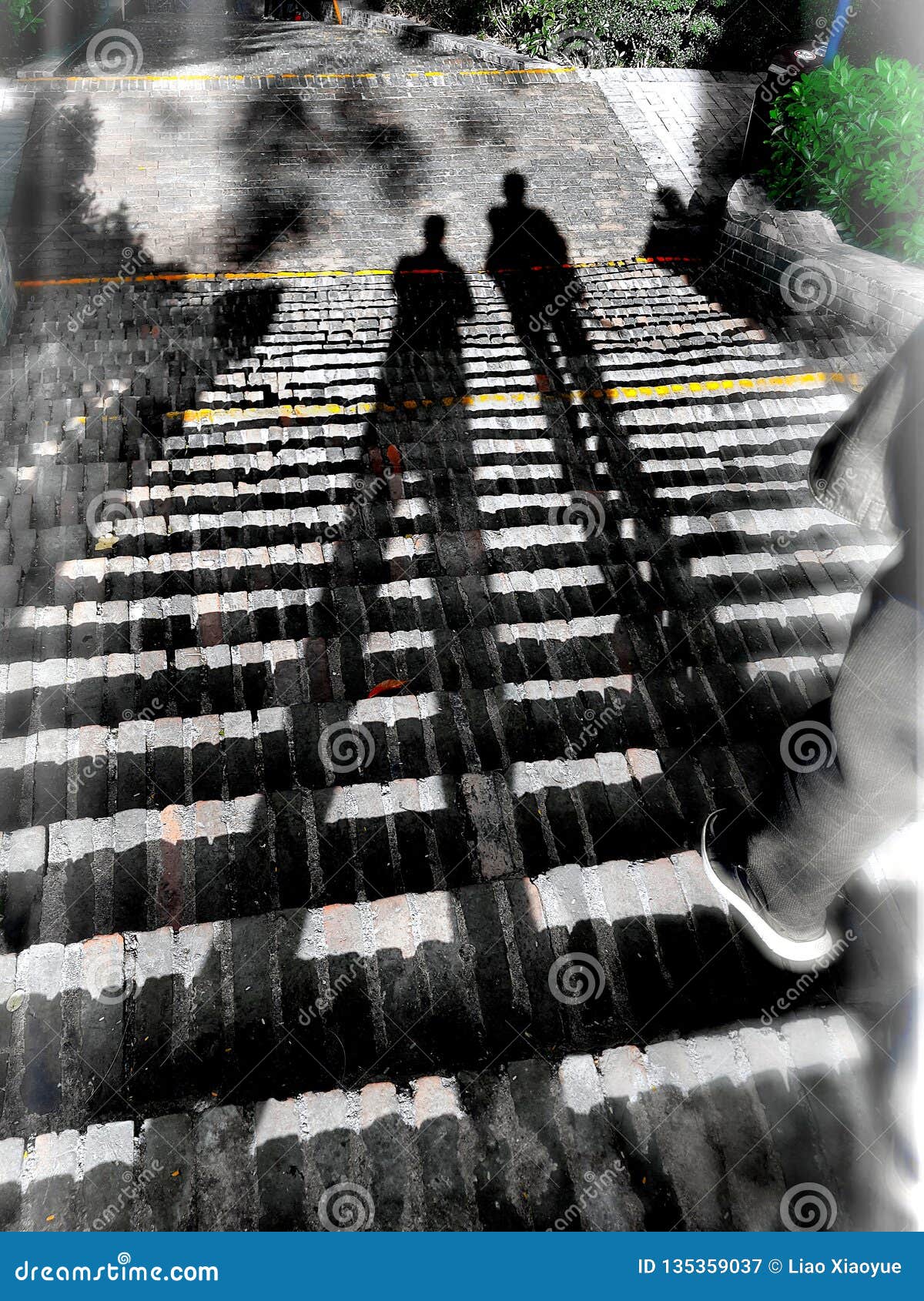 The Ghostly Shadow on the Steps Stock Image - Image of sunset, movie ...