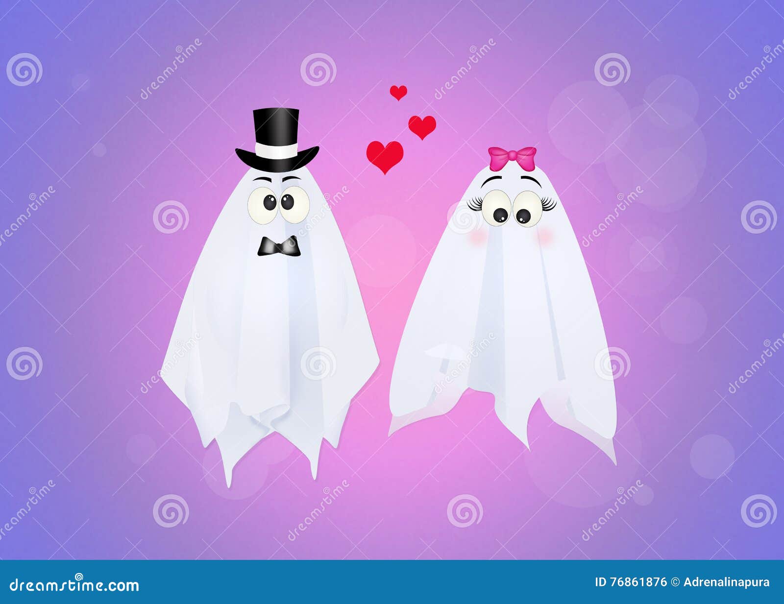 Ghosts couple stock illustration. Illustration of marriage - 76861876