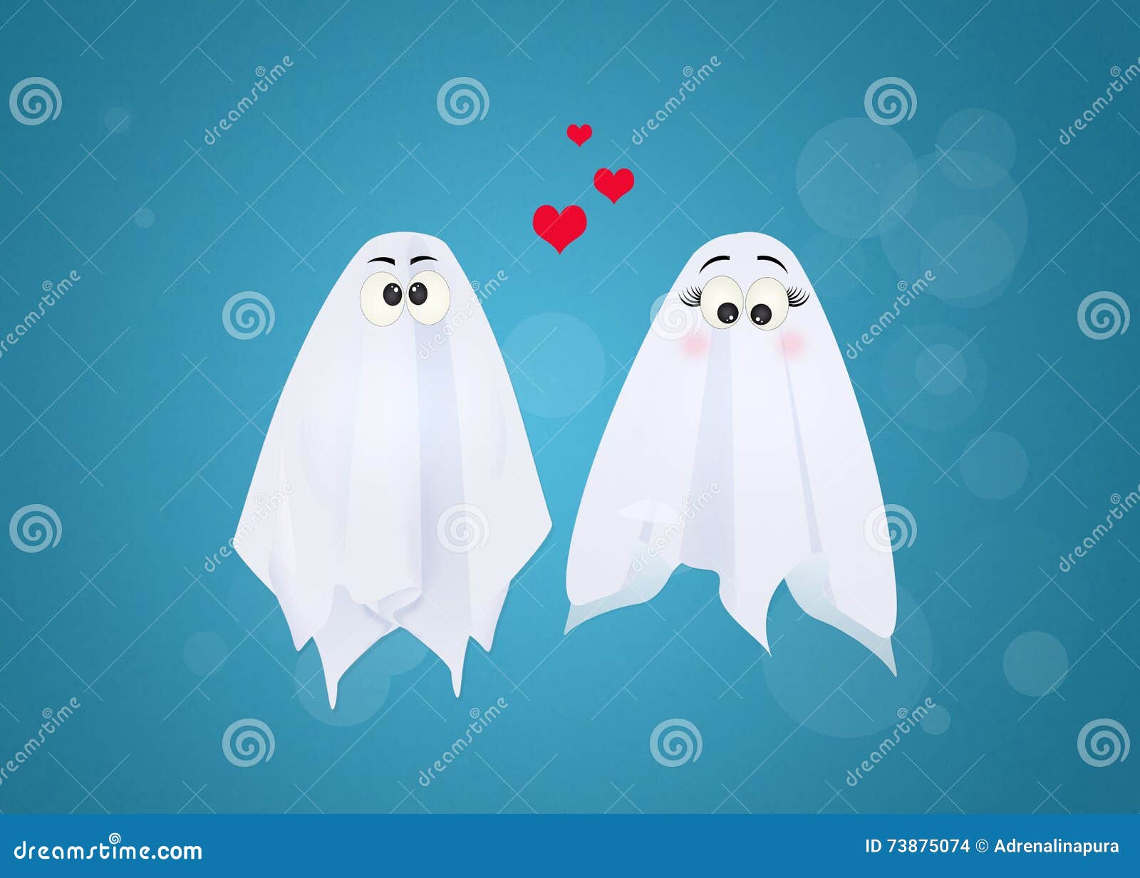 Ghosts couple in love stock illustration. Illustration of family - 73875074