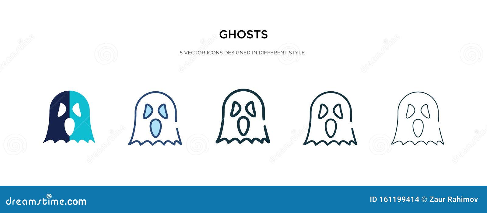 Ghosts Icon in Different Style Vector Illustration. Two Colored and ...