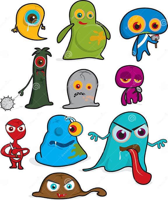 Ghosts, Monsters and Aliens Stock Vector - Illustration of halloween ...