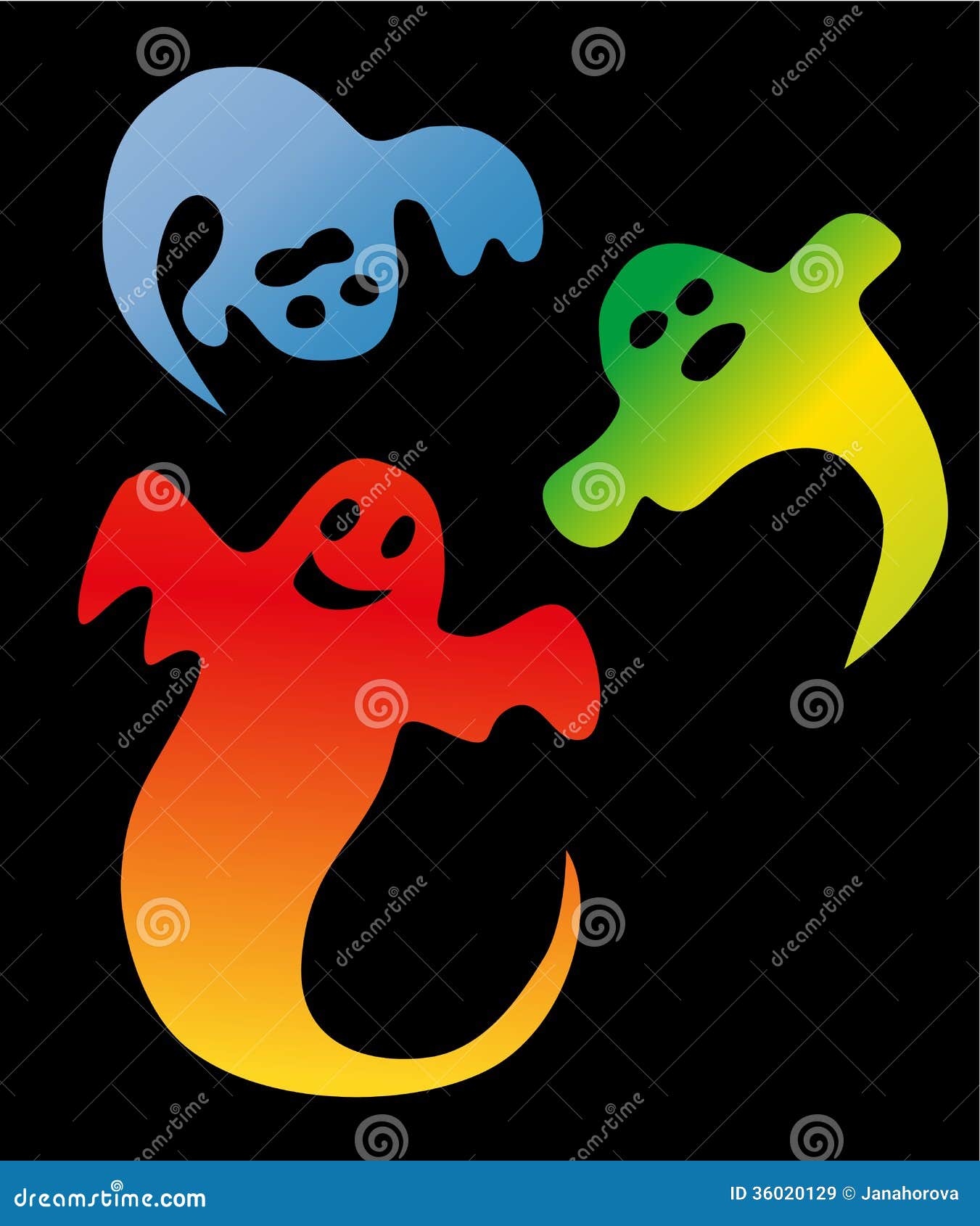 Colorful Ghosts. Vector | CartoonDealer.com #118960217
