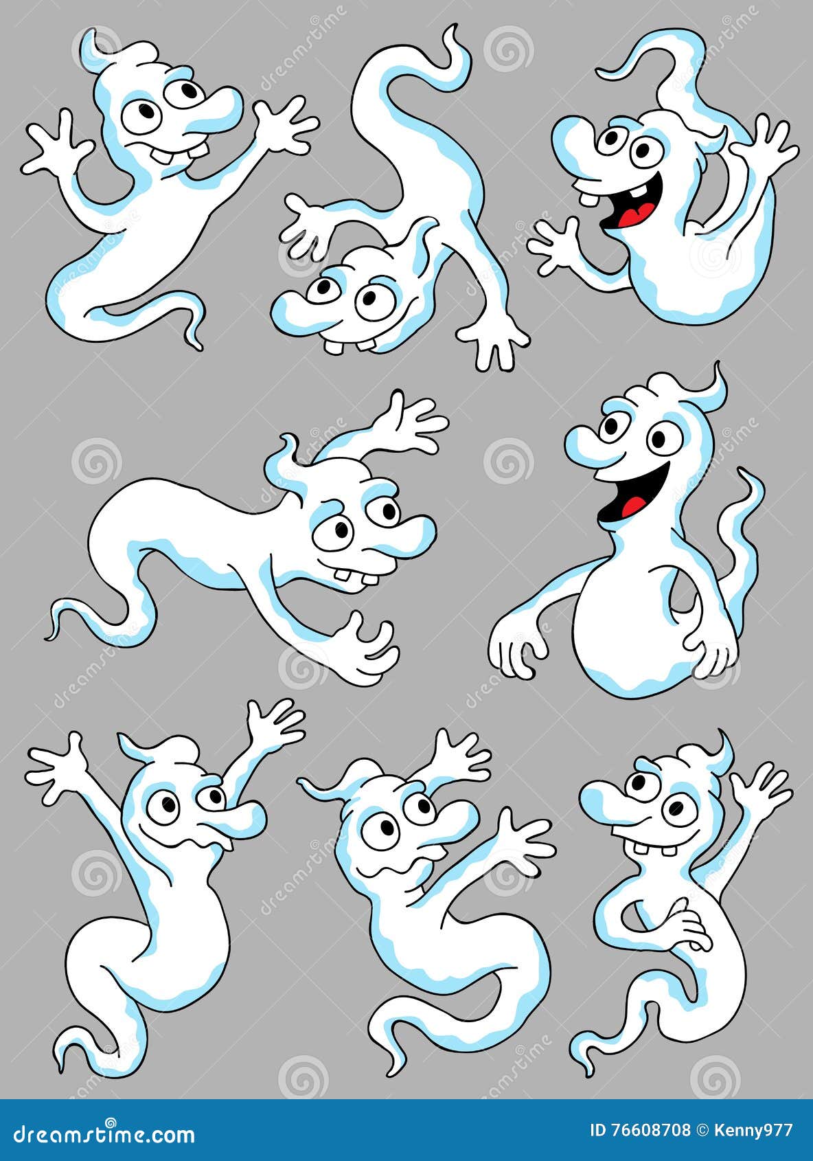 Ghosts stock vector. Illustration of happy, celebration - 76608708