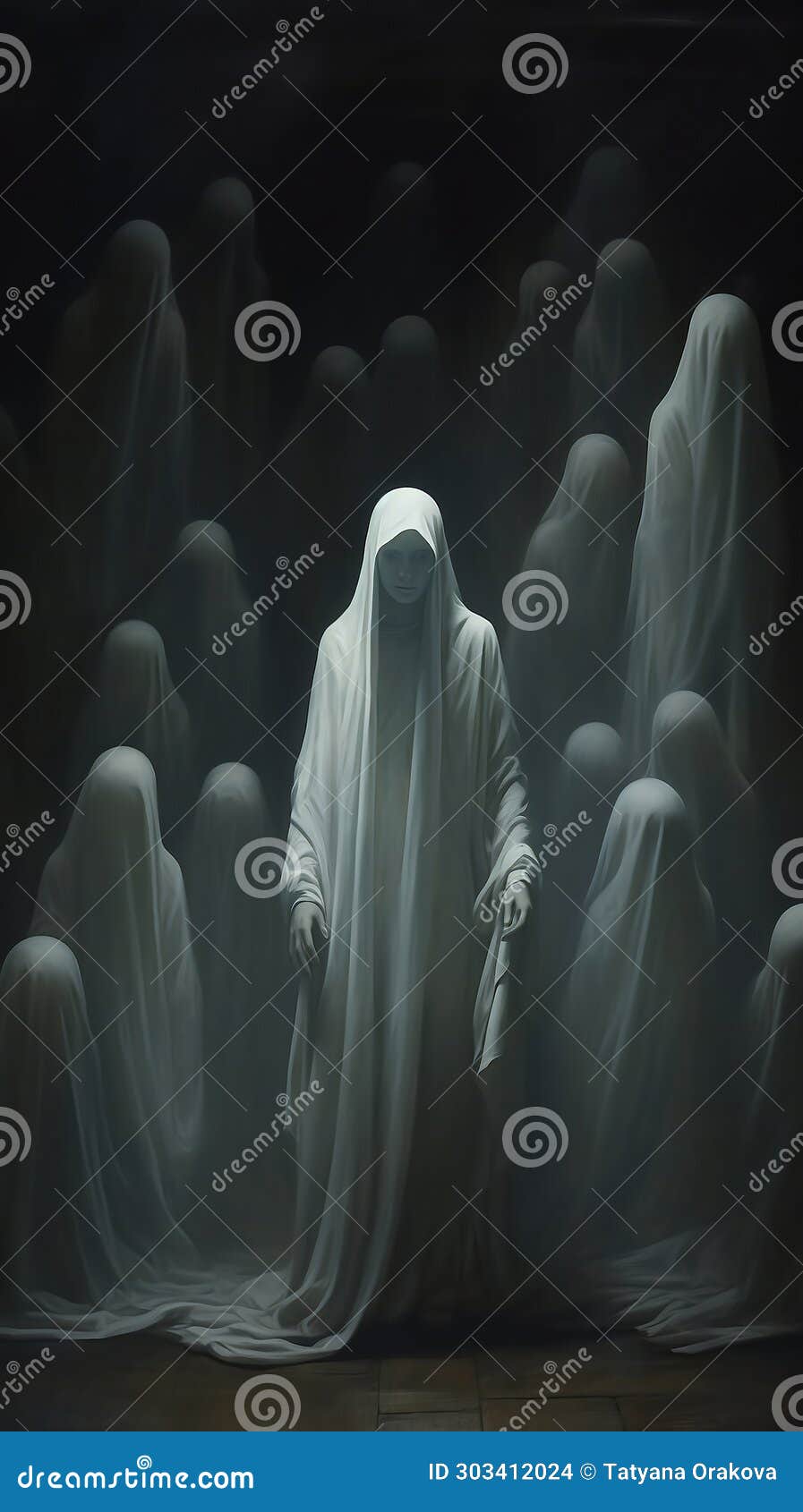 Ghosts in white clothes. stock photo. Image of fantasy - 303412024