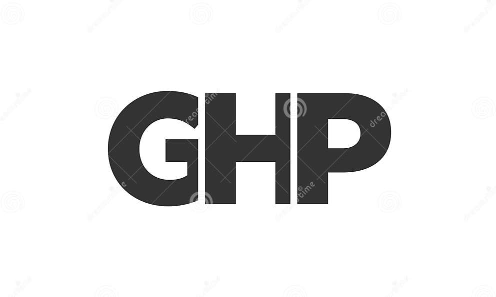 GHP Logo Design Template with Strong and Modern Bold Text. Initial ...