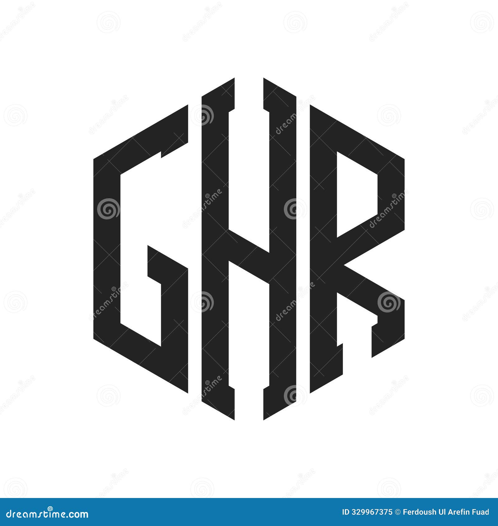 GHR Logo Design. Initial Letter GHR Monogram Logo Using Hexagon Shape ...