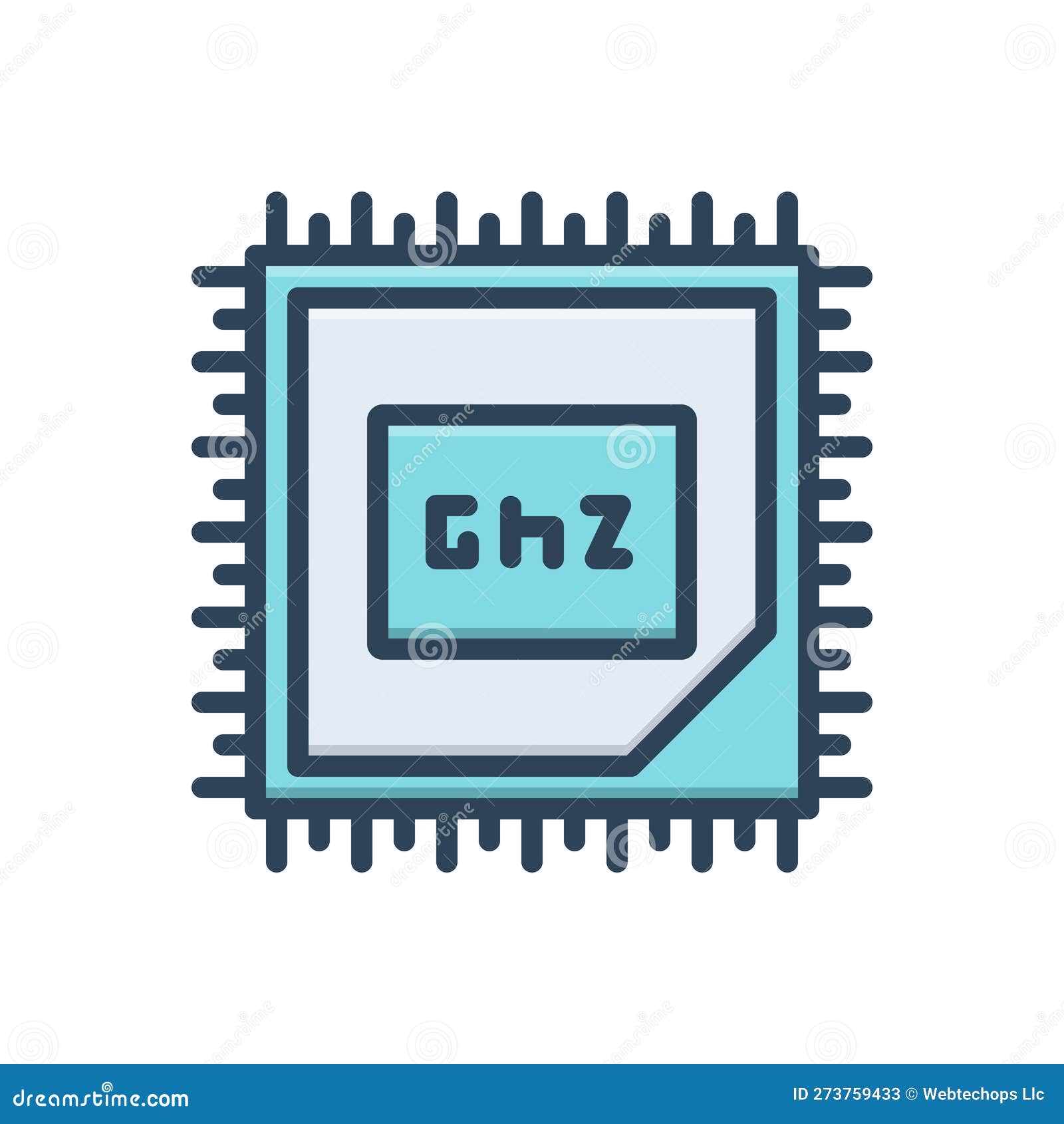 Color Illustration Icon for Ghz, Speed and Micropressors Stock ...