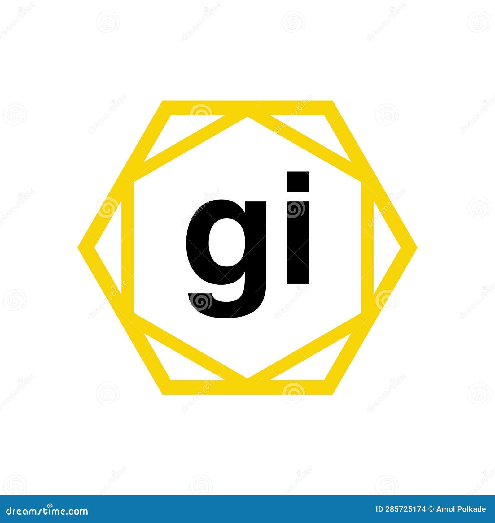 GI Company Name Monogram. GI Icon Stock Vector - Illustration of emblem ...