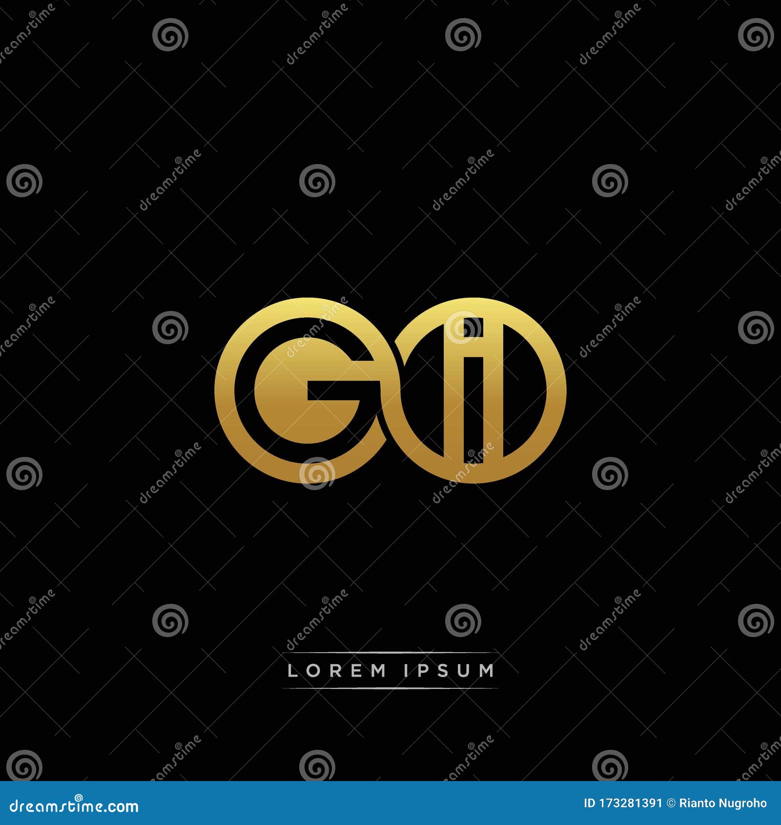 GI Initial Letter Linked Circle Capital Monogram Logo Modern Template ...