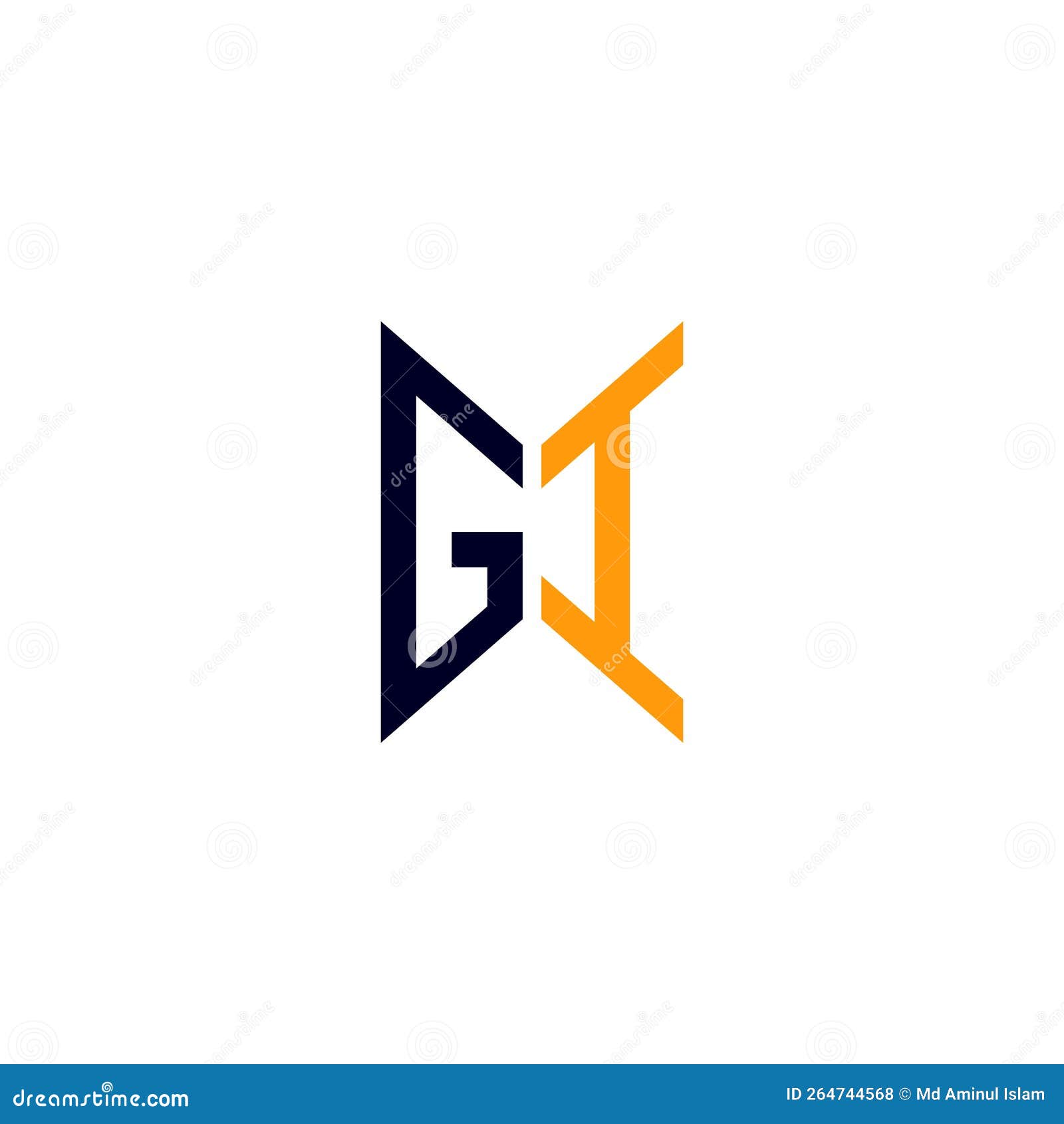 GI Letter Logo Creative Design with Vector Graphic, Stock Vector ...