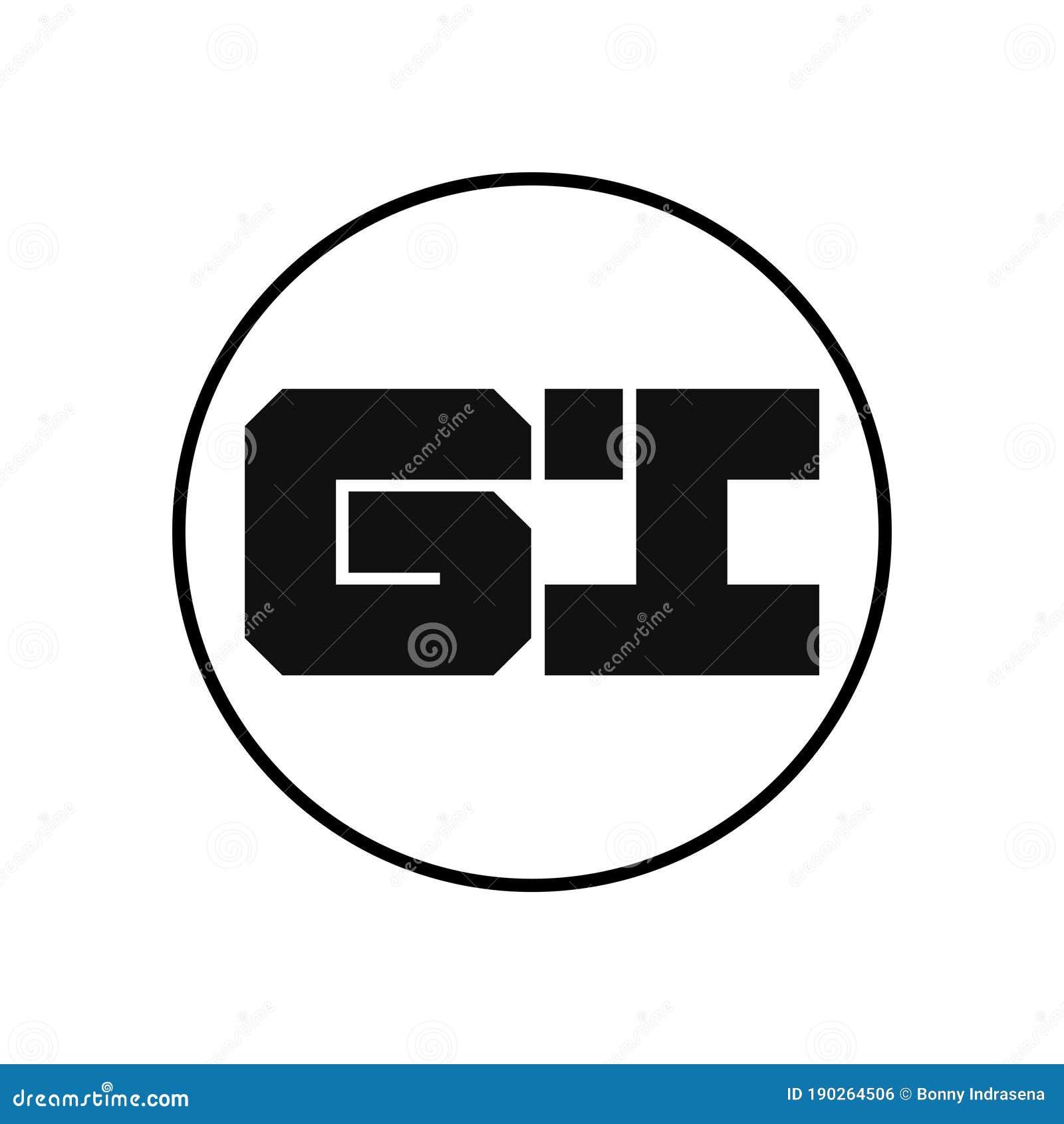 GI Letter Logo Design with Simple Style Stock Vector - Illustration of ...