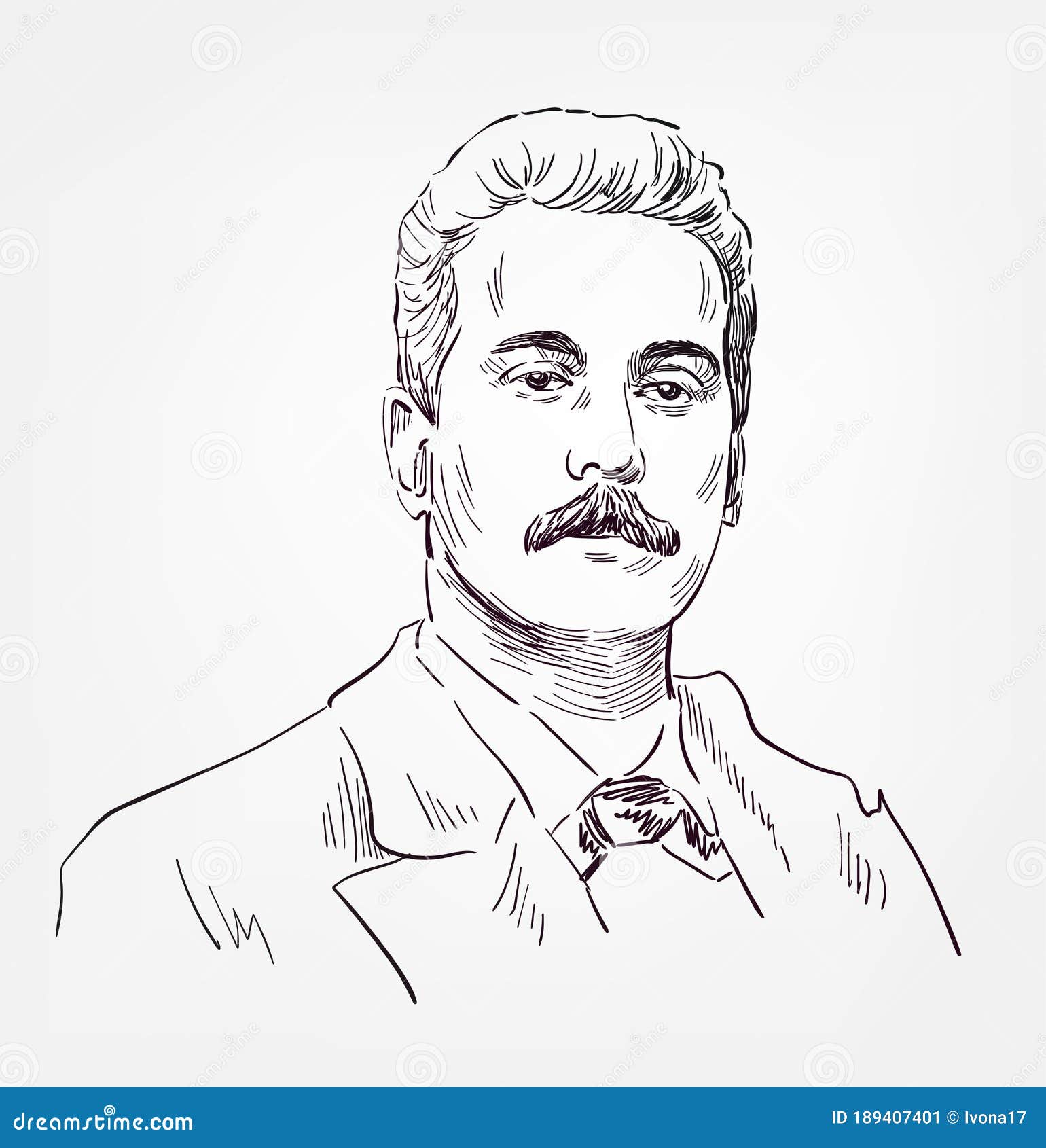 Giacomo Puccini Vector Sketch Illustration, Caricature, Isolated Style ...