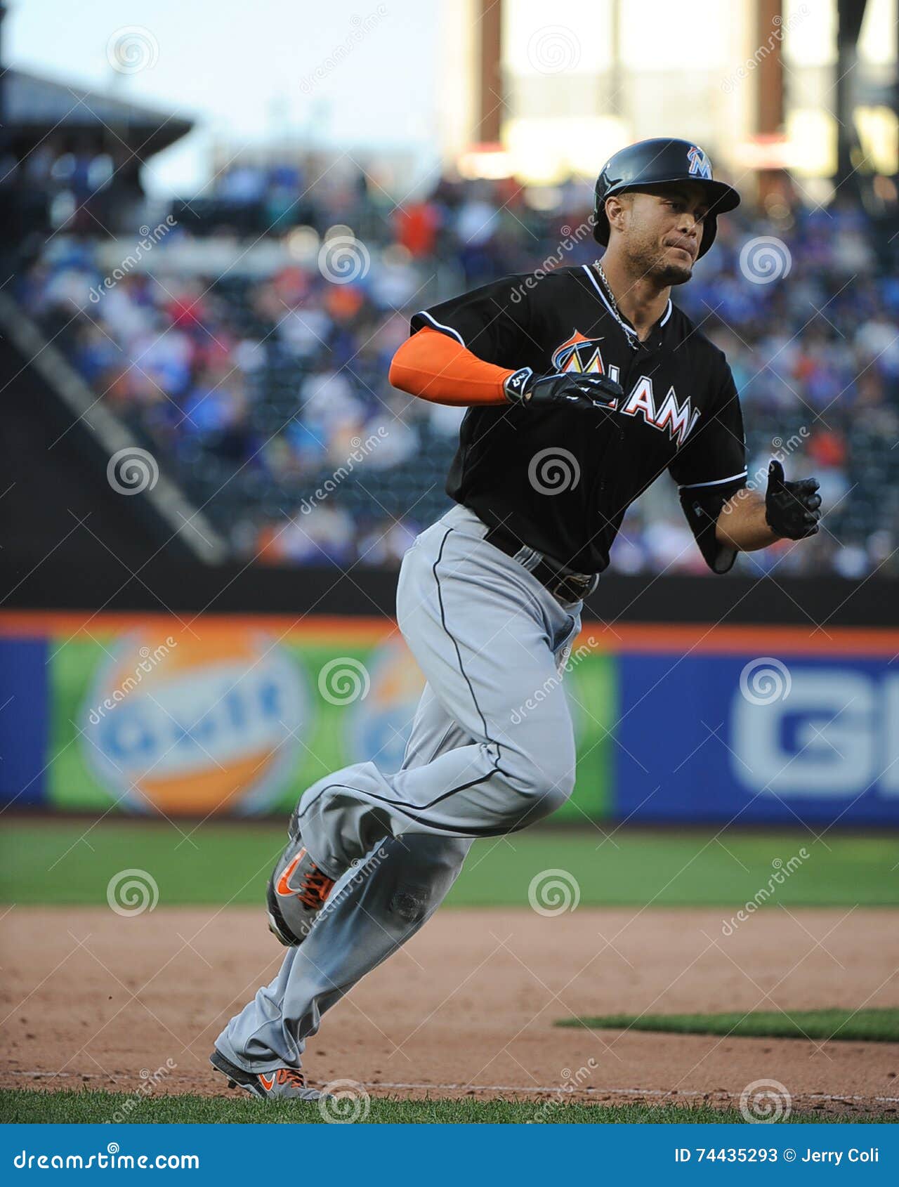 Giancarlo Stanton editorial stock photo. Image of base - 74435293