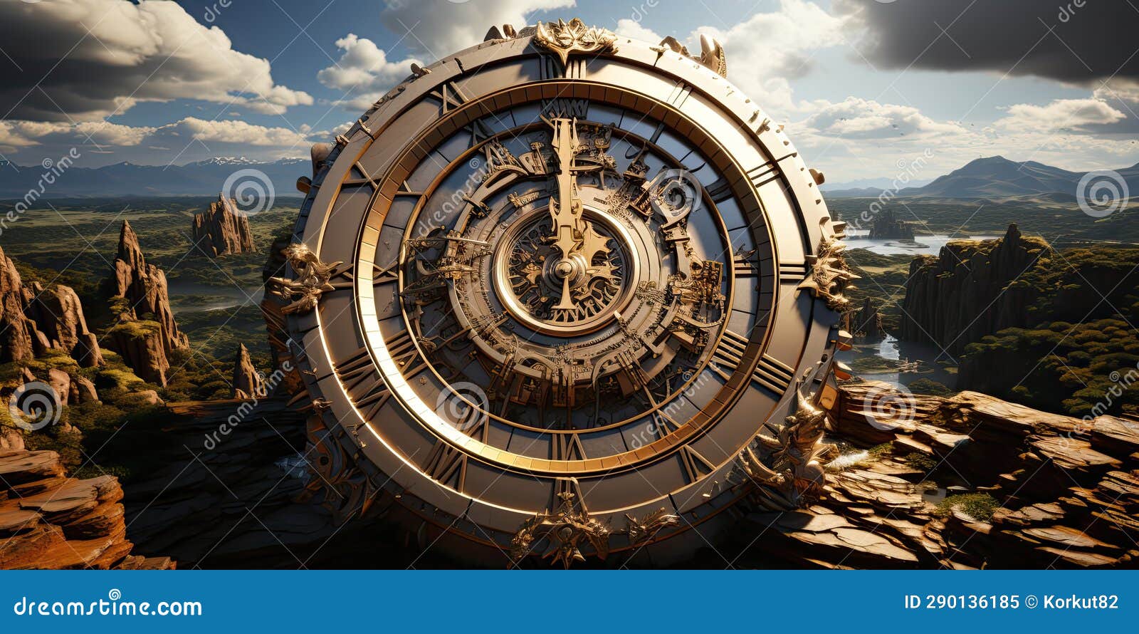 Ruined clock monument stock illustration. Illustration of christianity ...