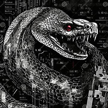 Giant Angry Python Snake Artwork Generative AI Stock Illustration ...