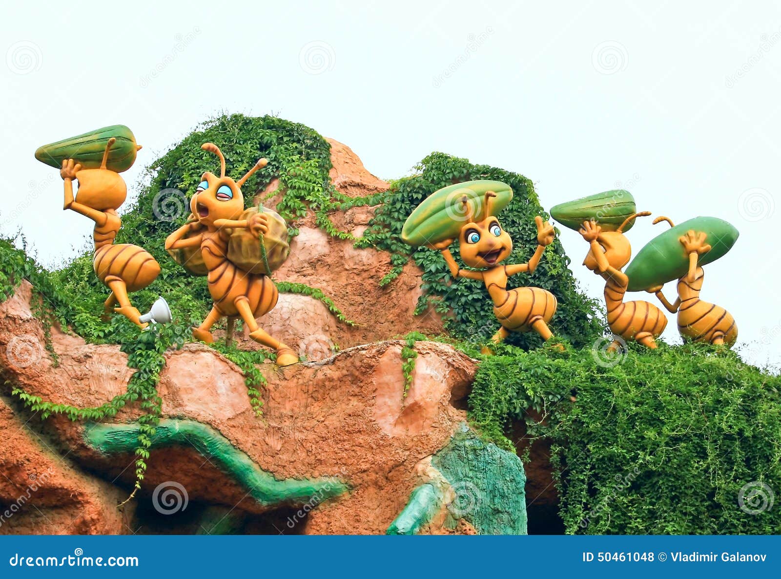 Giant Ants Pouring From The Cracks Of The Rotten Fresh Cut Forest Wood ...