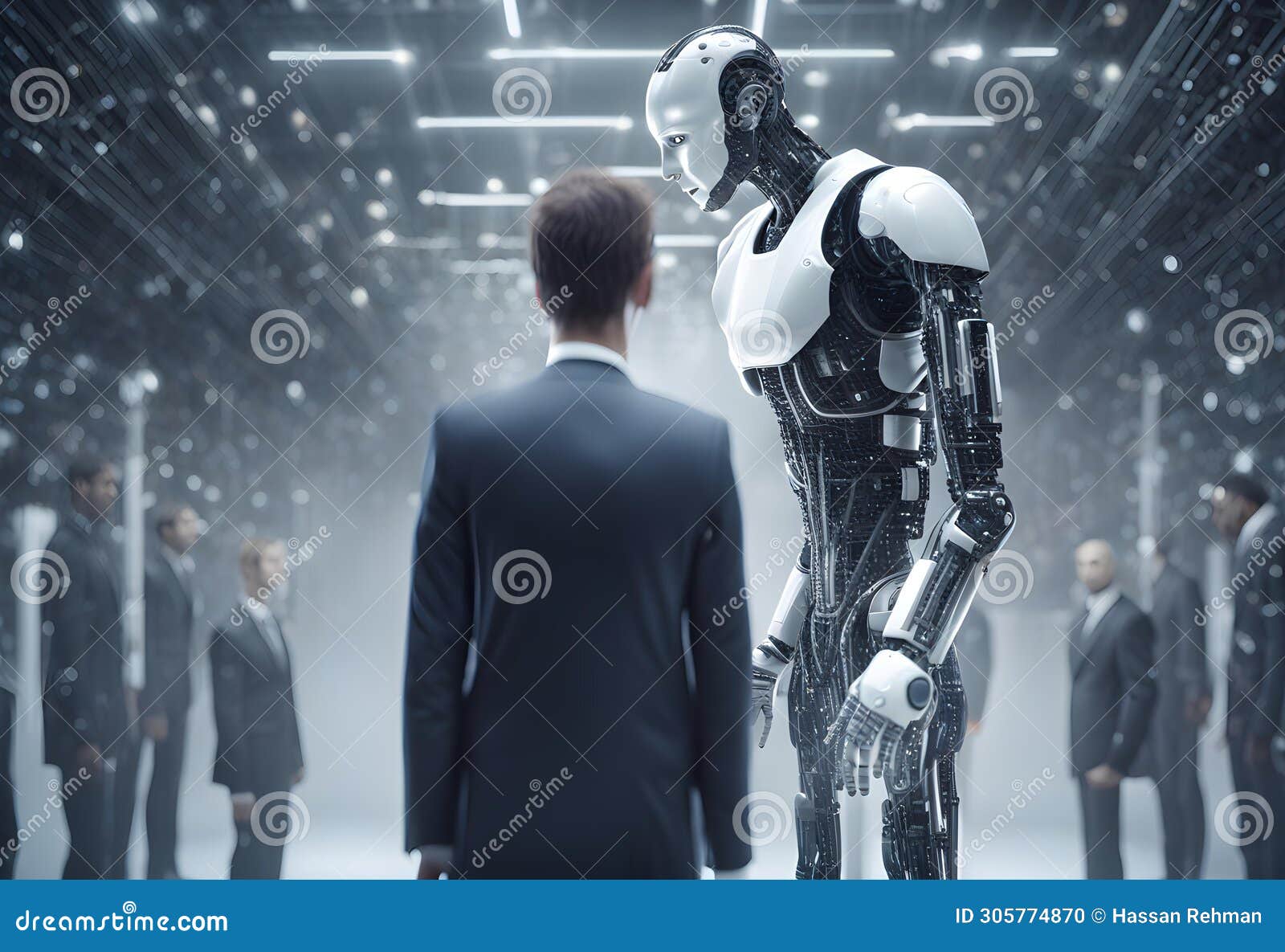 Giant Artificial Intelligence that Shines Stock Illustration ...