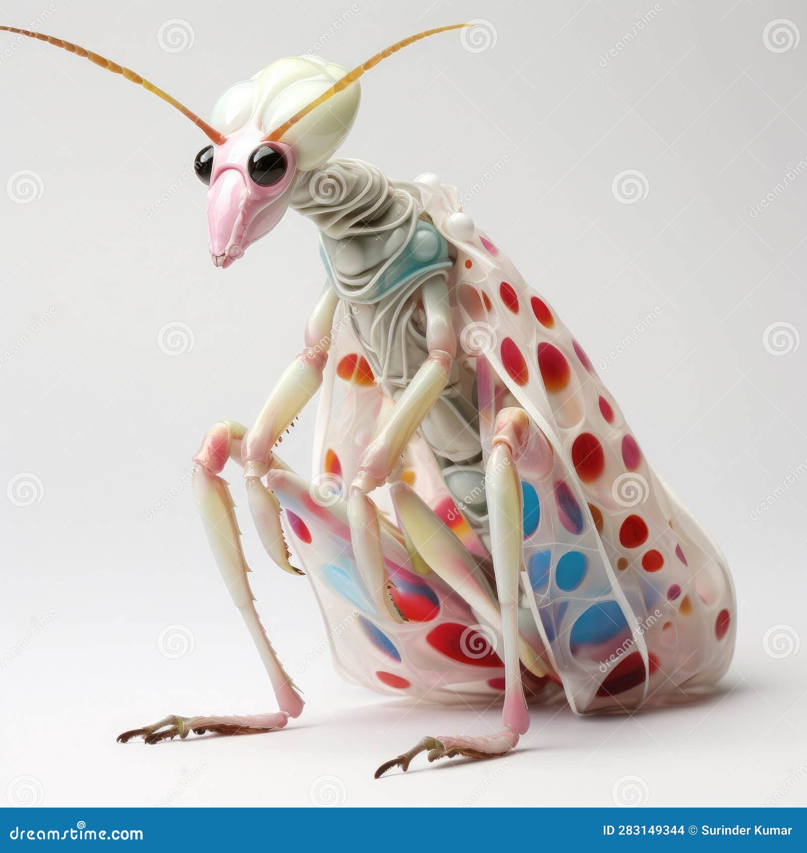 Giant Asian Multi Color Praying Mantis Isolated.Generative AI Stock ...