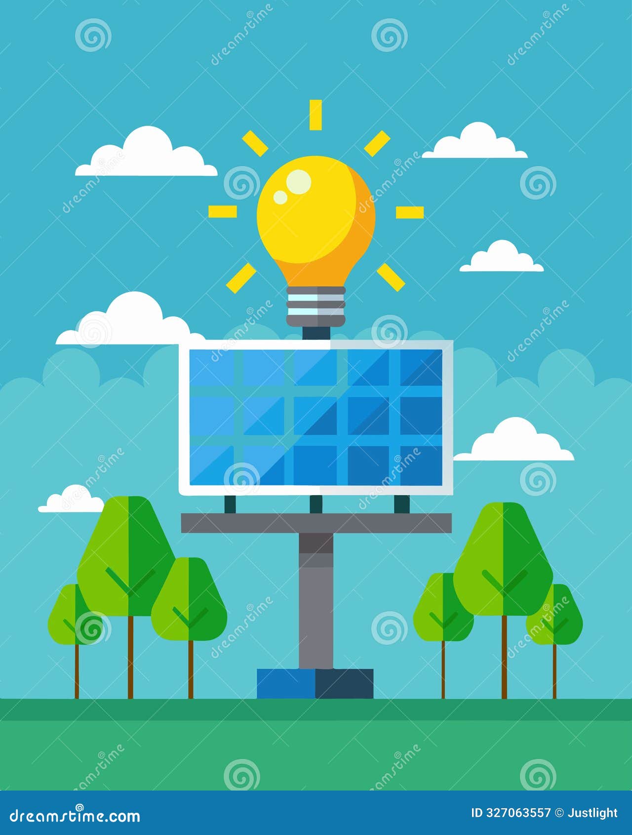 A Giant Billboard Featuring a Solar Panel in the Shape of a Lightbulb ...