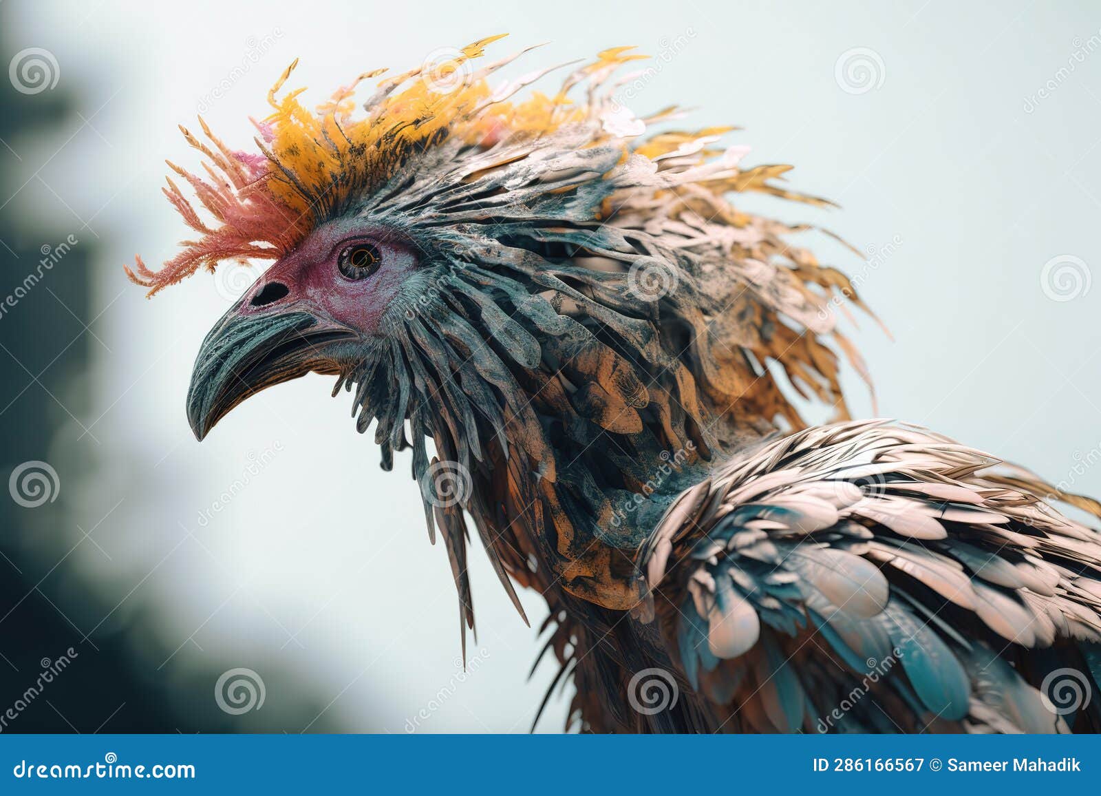 Man On The Giant Bird Flying In The Sky Stock Illustration ...