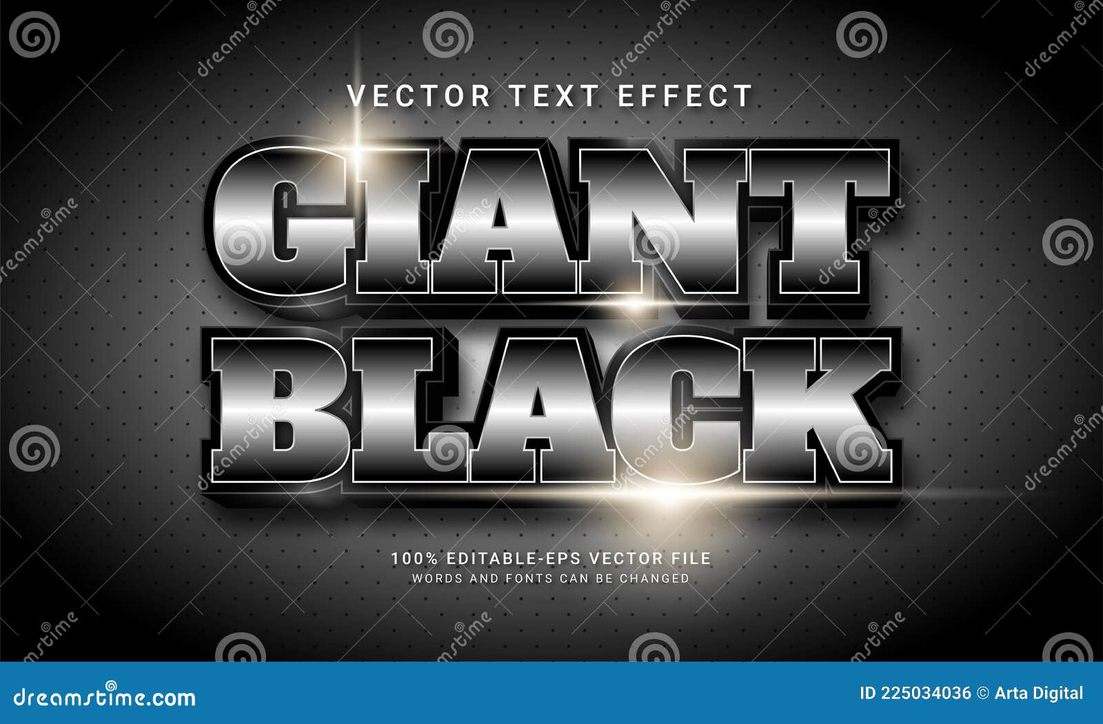 Giant Black 3d Text Style Effect Themed Dark Night Stock Vector ...