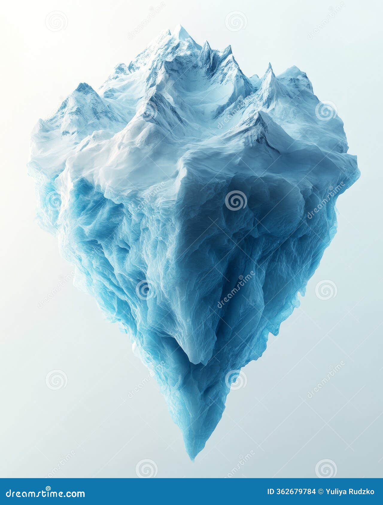 A Giant Blue Iceberg, Standing Alone on a Transparent Background Stock ...