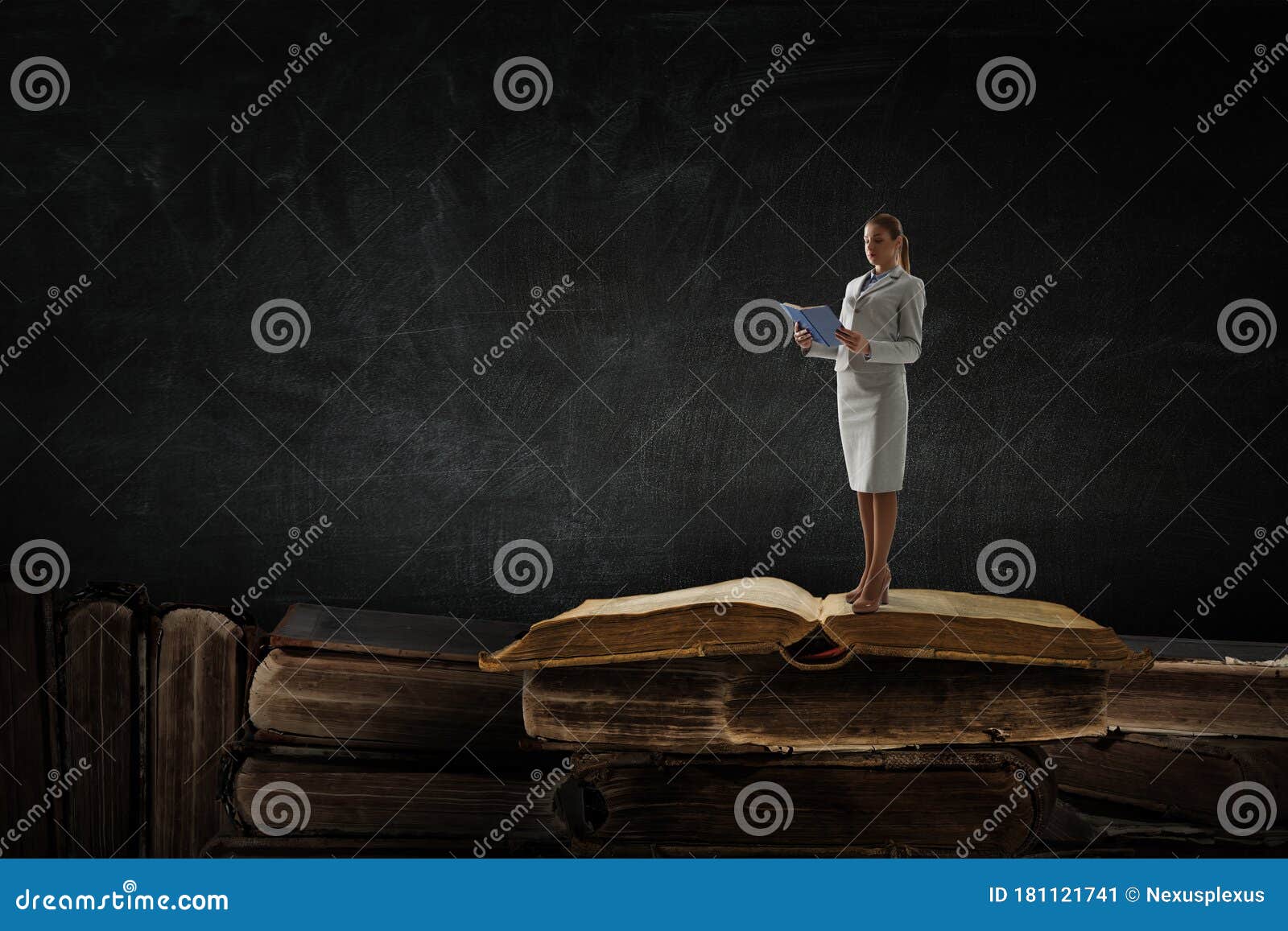 Giant Book and Reading Person Stock Image - Image of read, book: 181121741
