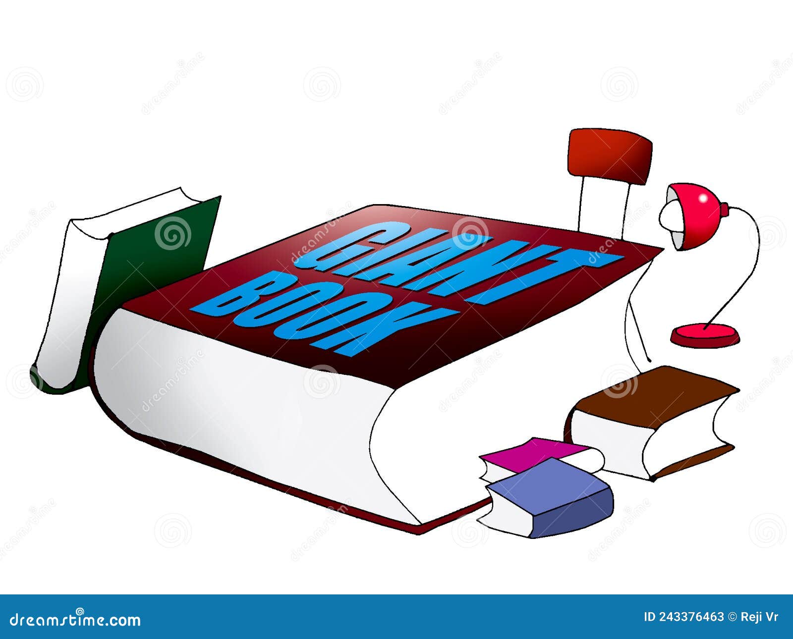 Giant book for solutions stock illustration. Illustration of library ...