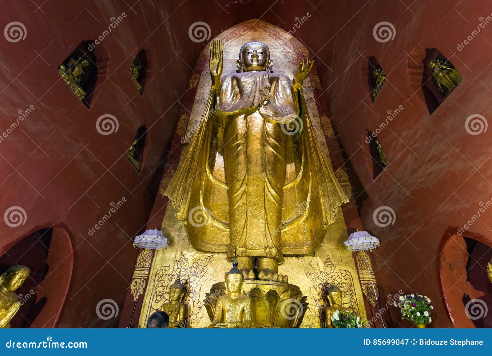 Giant Buddha Statue in Myanmar Stock Image - Image of asia, indoors ...