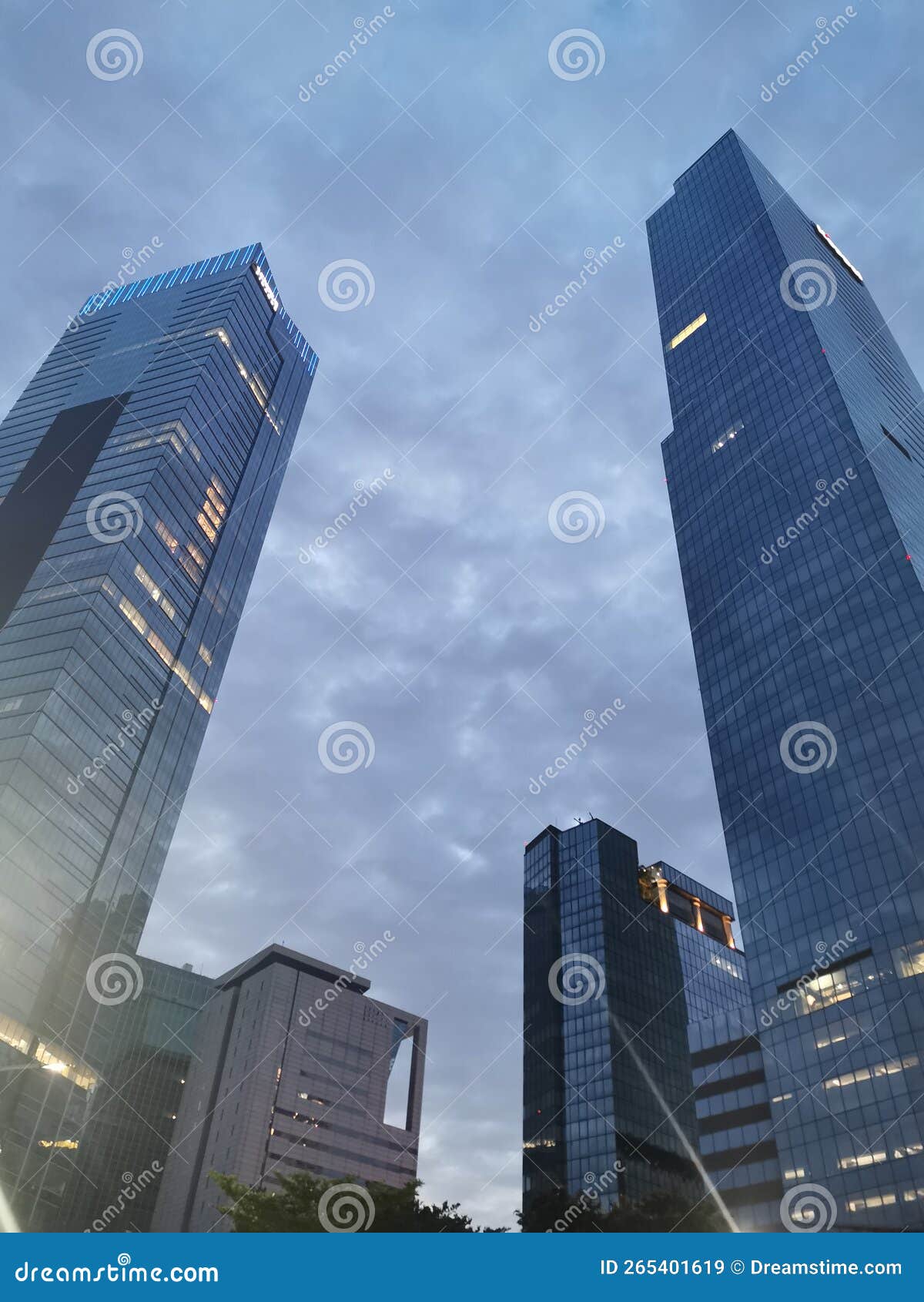 Giant Building in Jakarta City Stock Image - Image of tower, blue ...