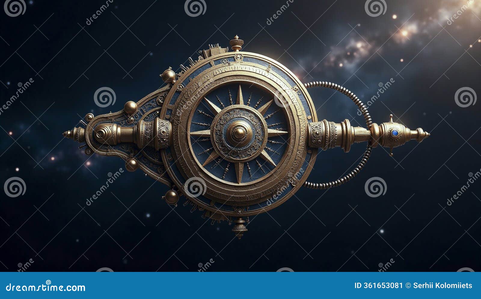 A Giant Celestial Clockwork Mechanism Floating in Deep Space, Its Gears ...