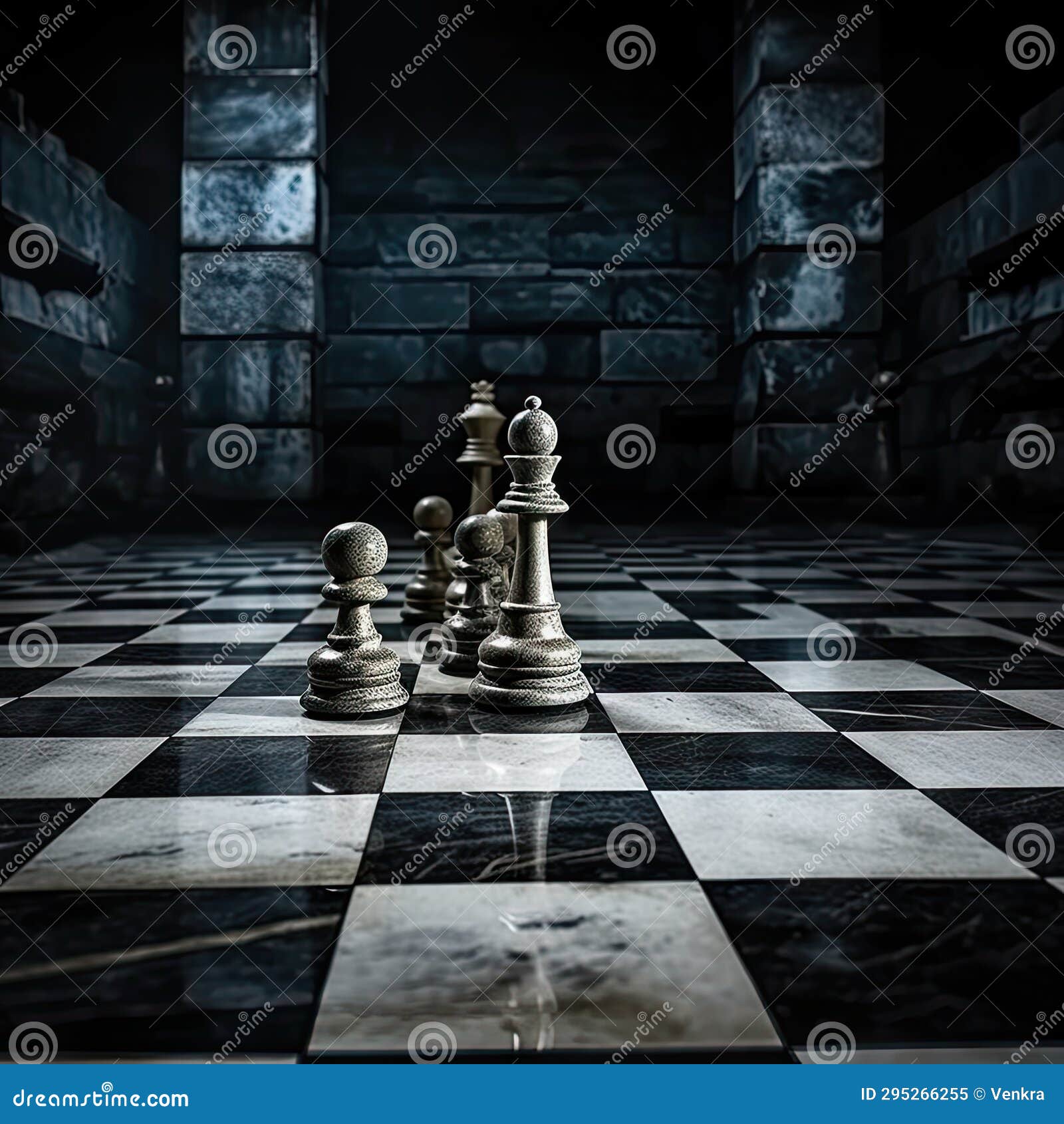 Giant Chess Board Digital Artistic Illustration Stock Illustration ...