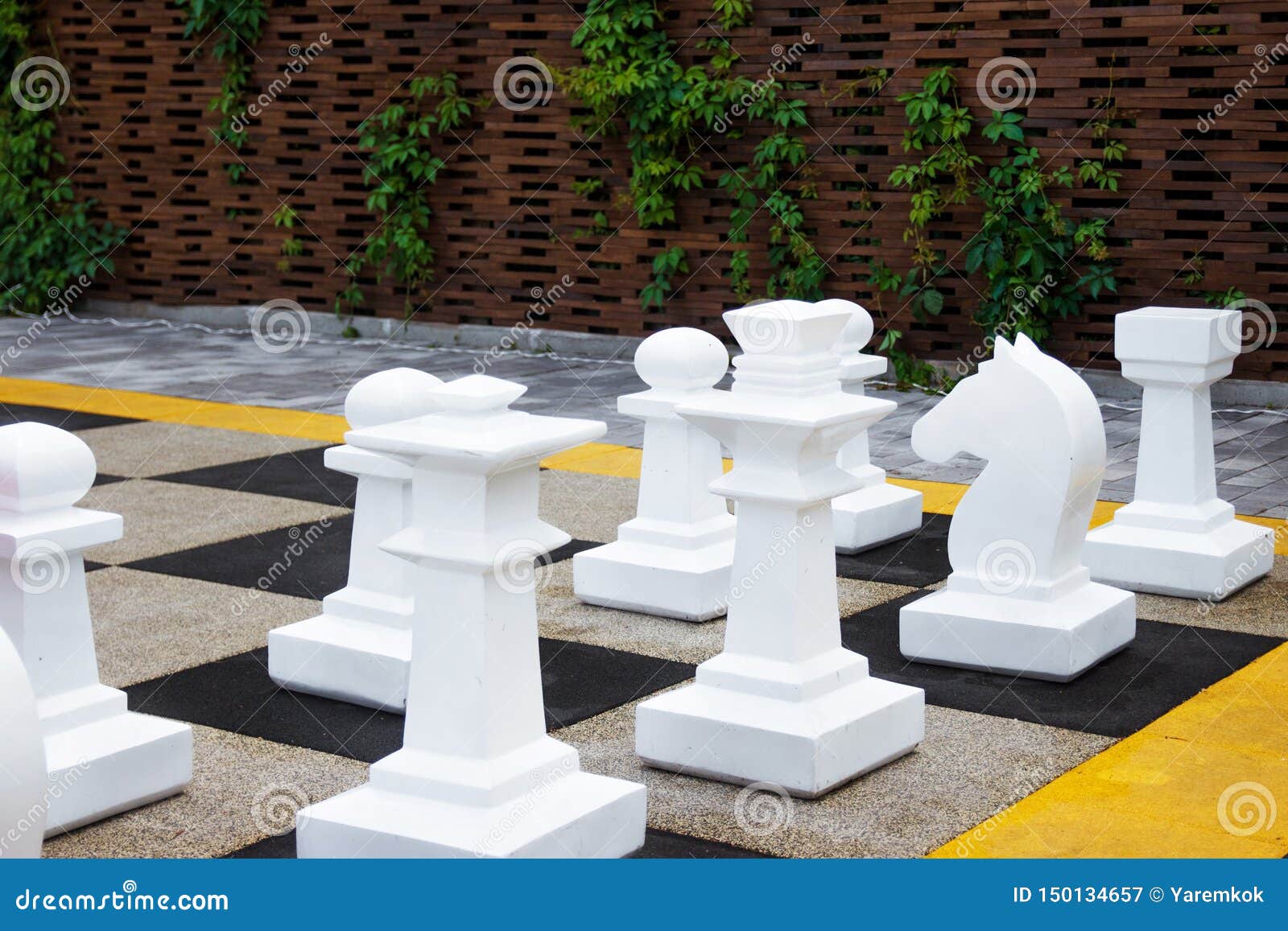 Chess On The Street. Children Playing Summer Vacation Chess Tournament ...