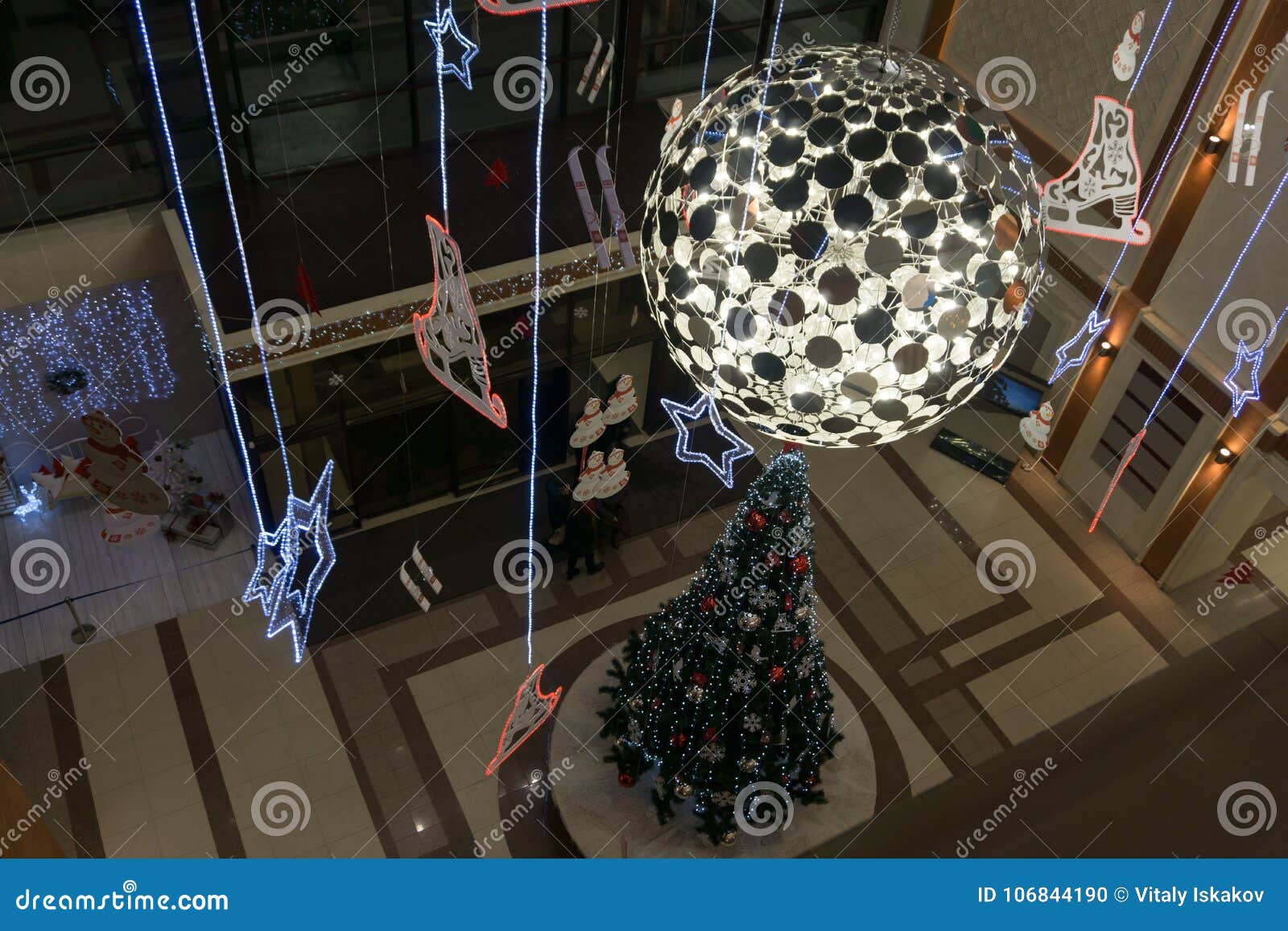Giant Christmas Tree Decorations Inside Galeries Editorial Image ...