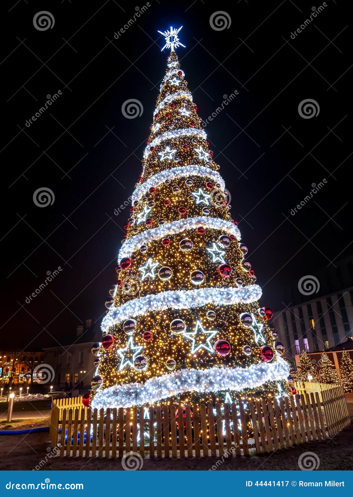 Giant Christmas Tree stock image. Image of outdoors, illumination ...