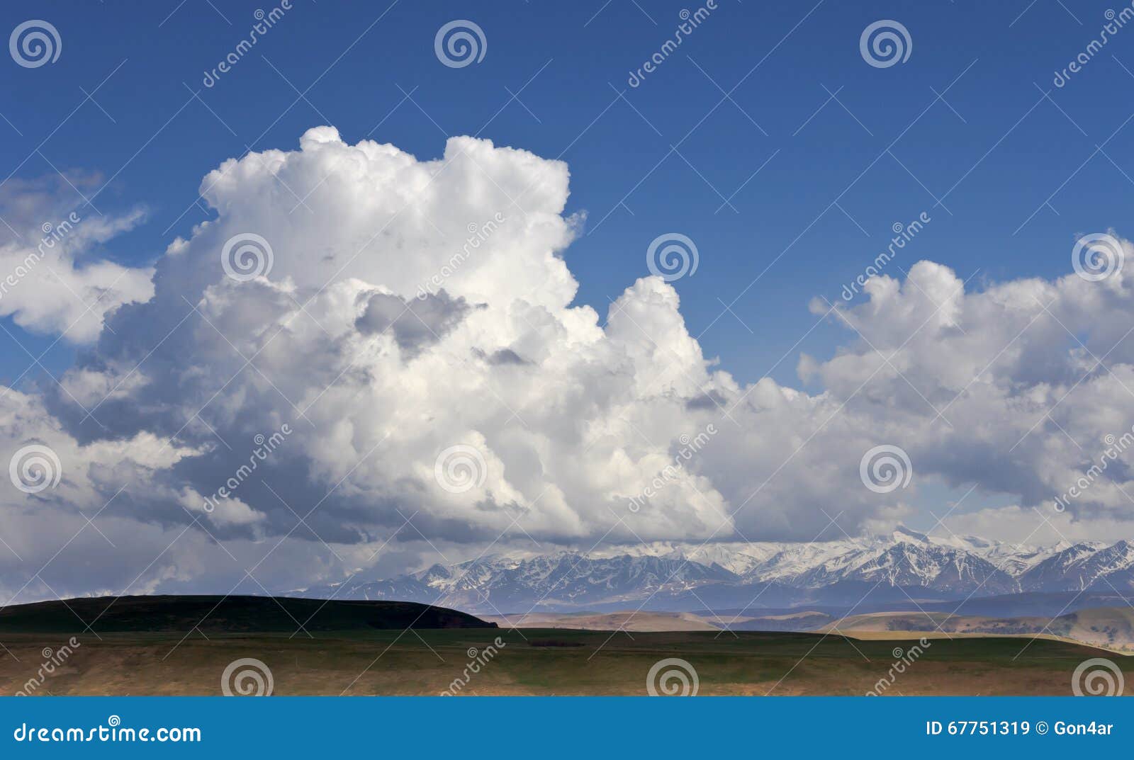 A Giant Cloud Over the Mountains of the Great Caucasus. Stock Image ...
