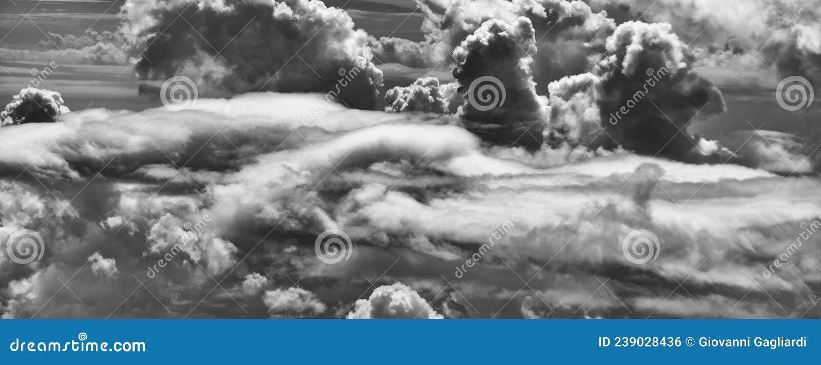 Giant Clouds in the Sky, View from the Aircraft Stock Photo - Image of ...