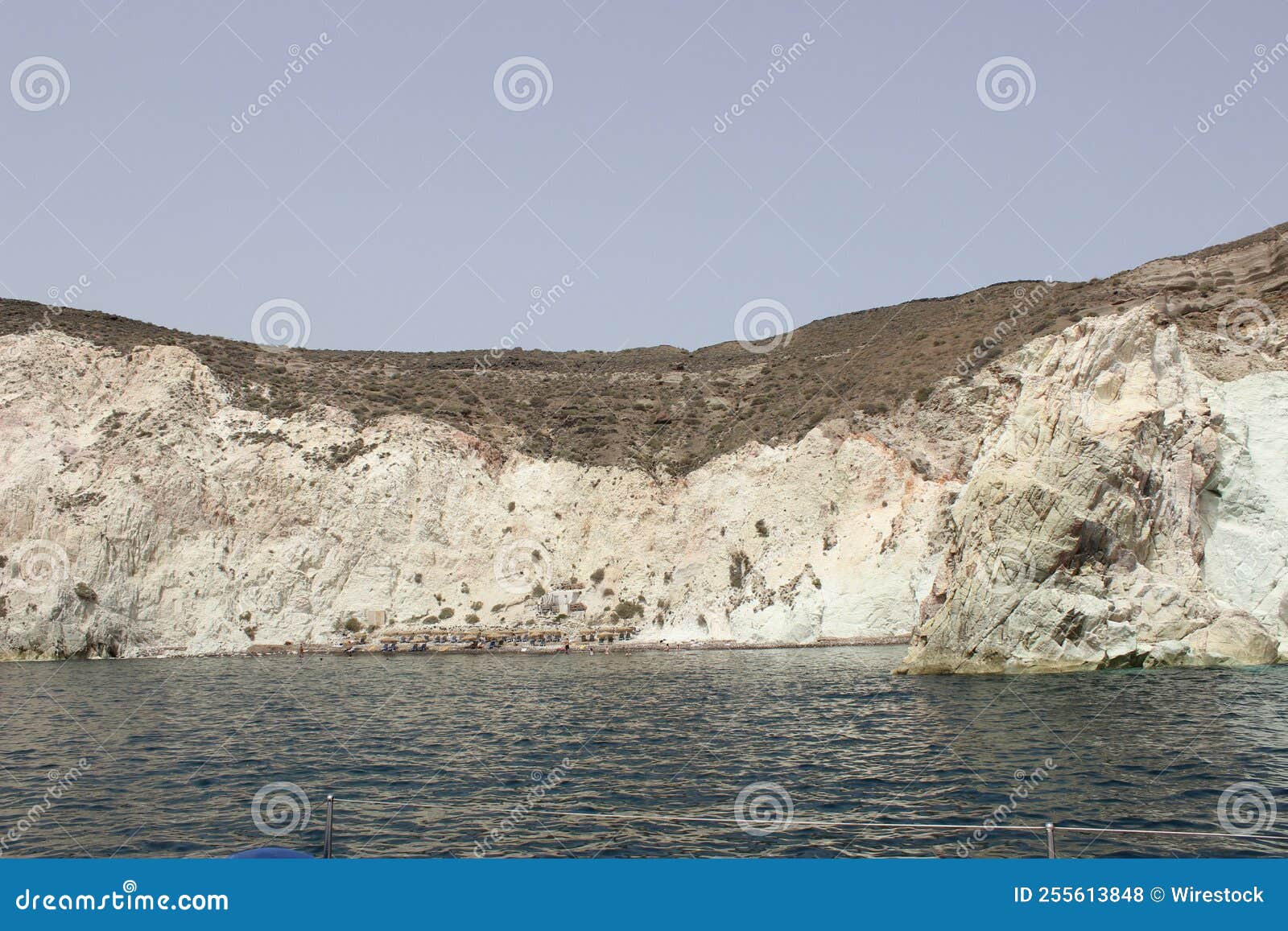 Giant Coastal Cliff with White Stones Stock Photo - Image of water ...