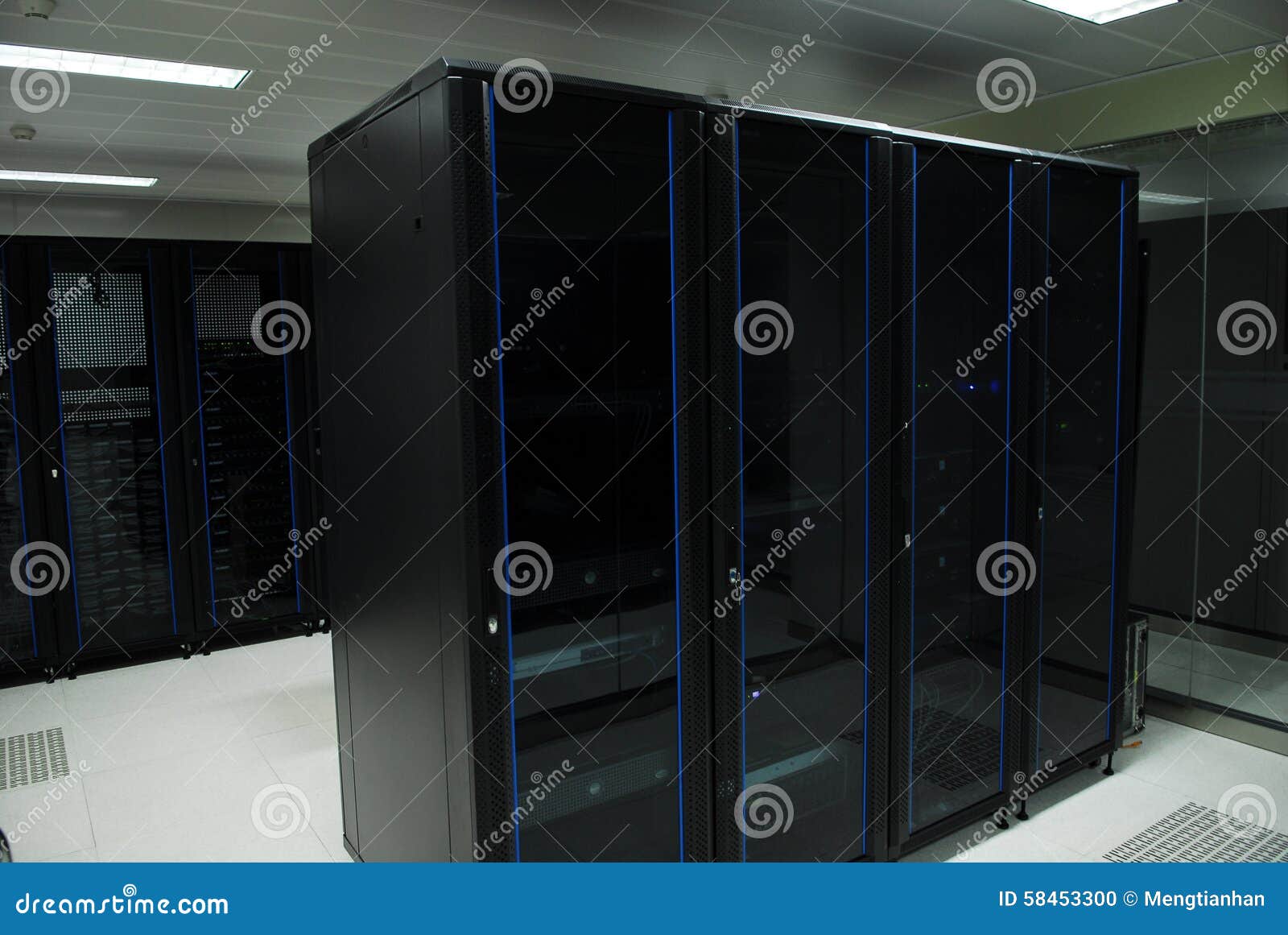 Giant Computer Servers Room Stock Photo - Image of saving, system: 58453300