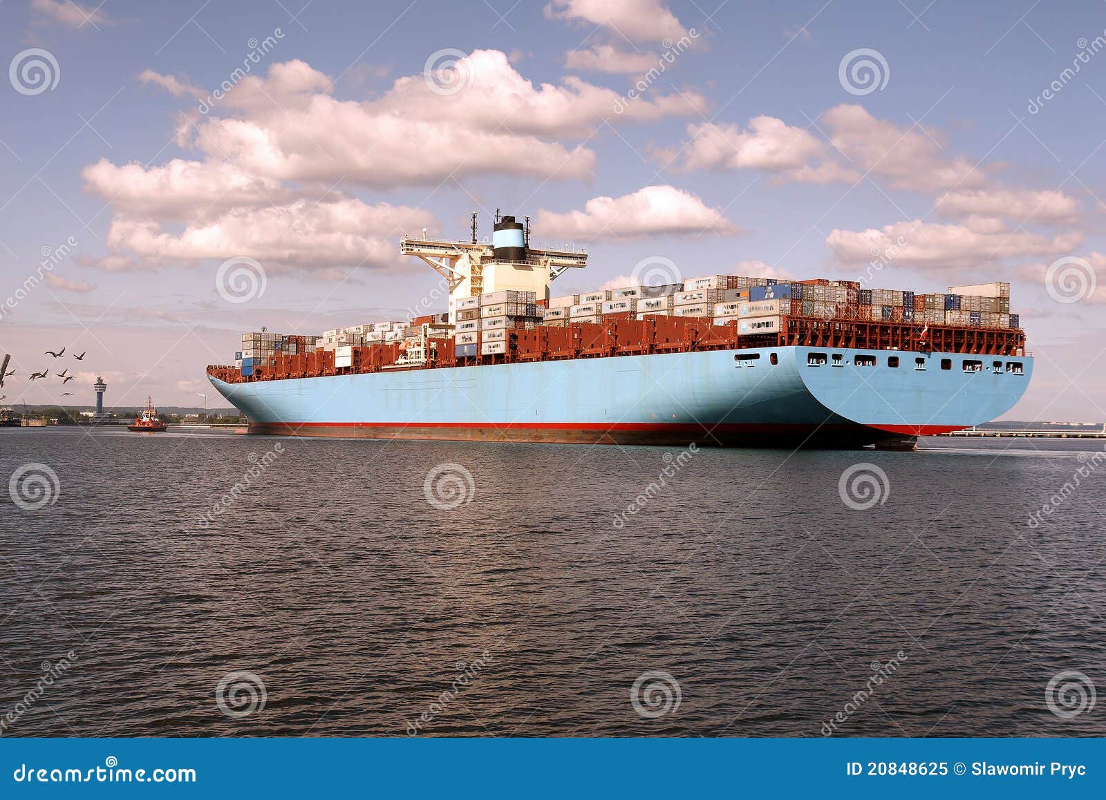 Among Giant Container Ships Stock Image - Image of modern, commerce ...