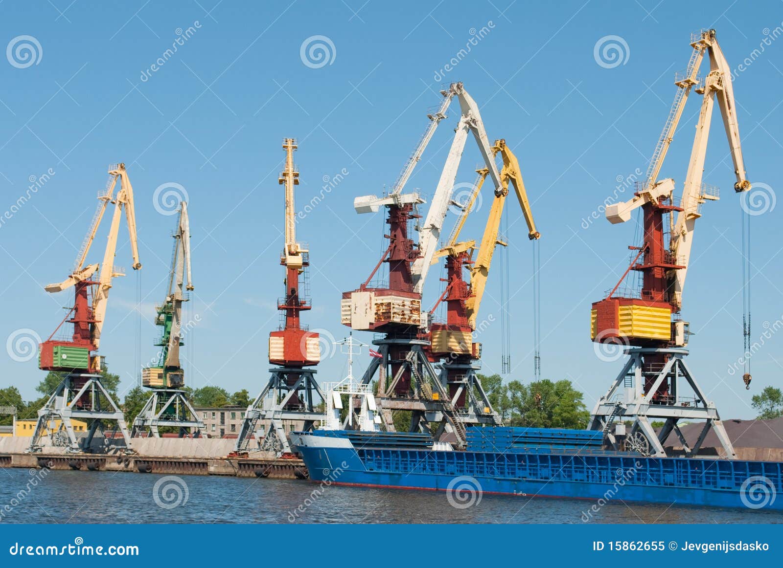 Giant cranes in port stock image. Image of cargo, coal - 15862655