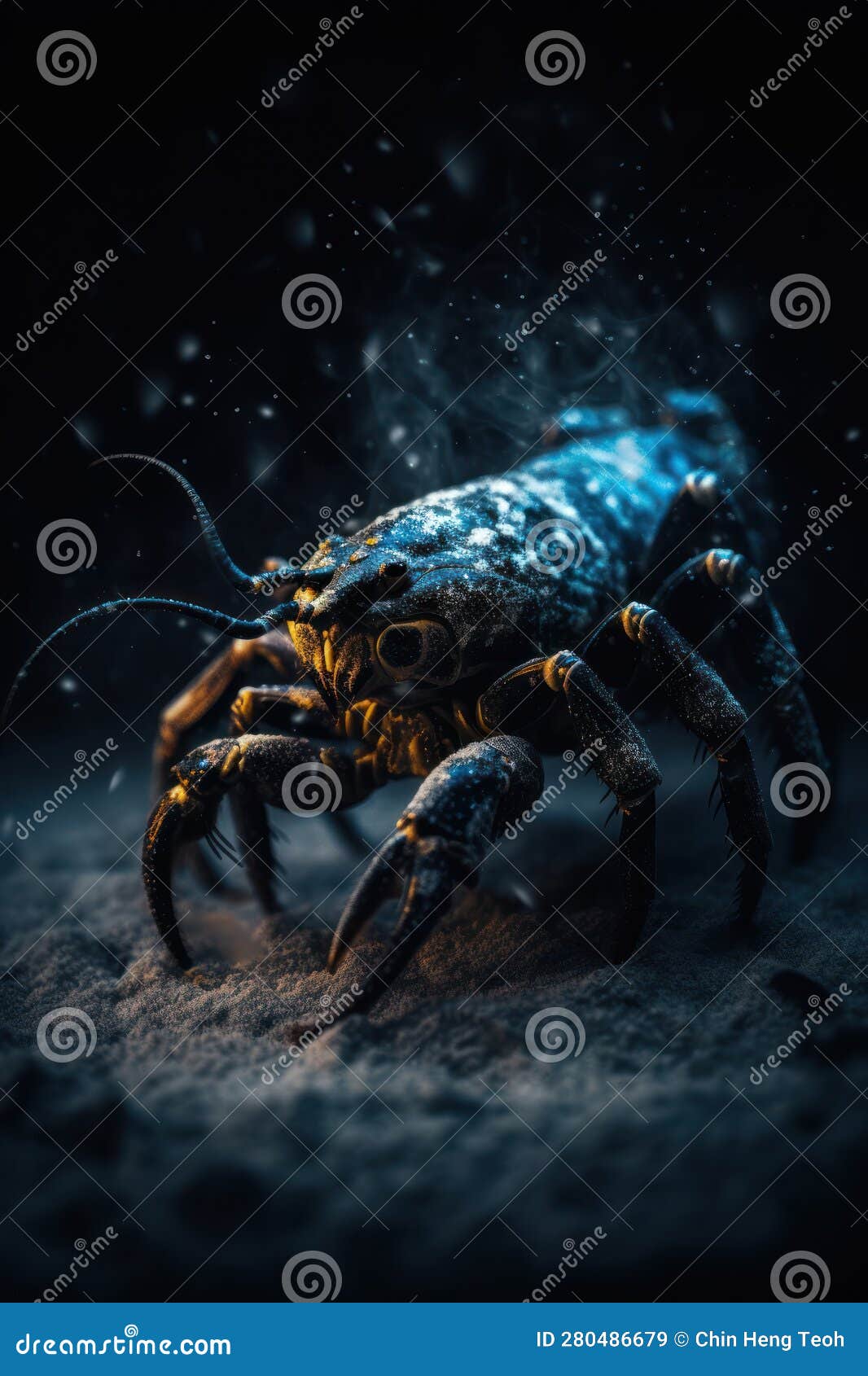 Giant Crayfish (Crayfish) on a Dark Background. Generative AI Stock ...