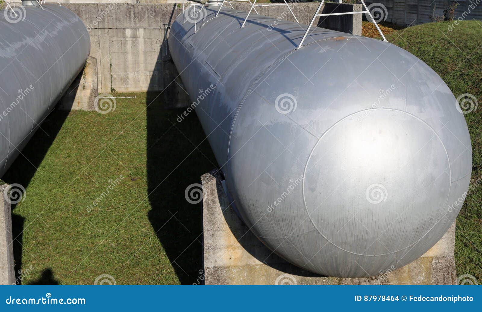 Giant Cylindrical Container for the Storage of Gas Stock Photo - Image ...