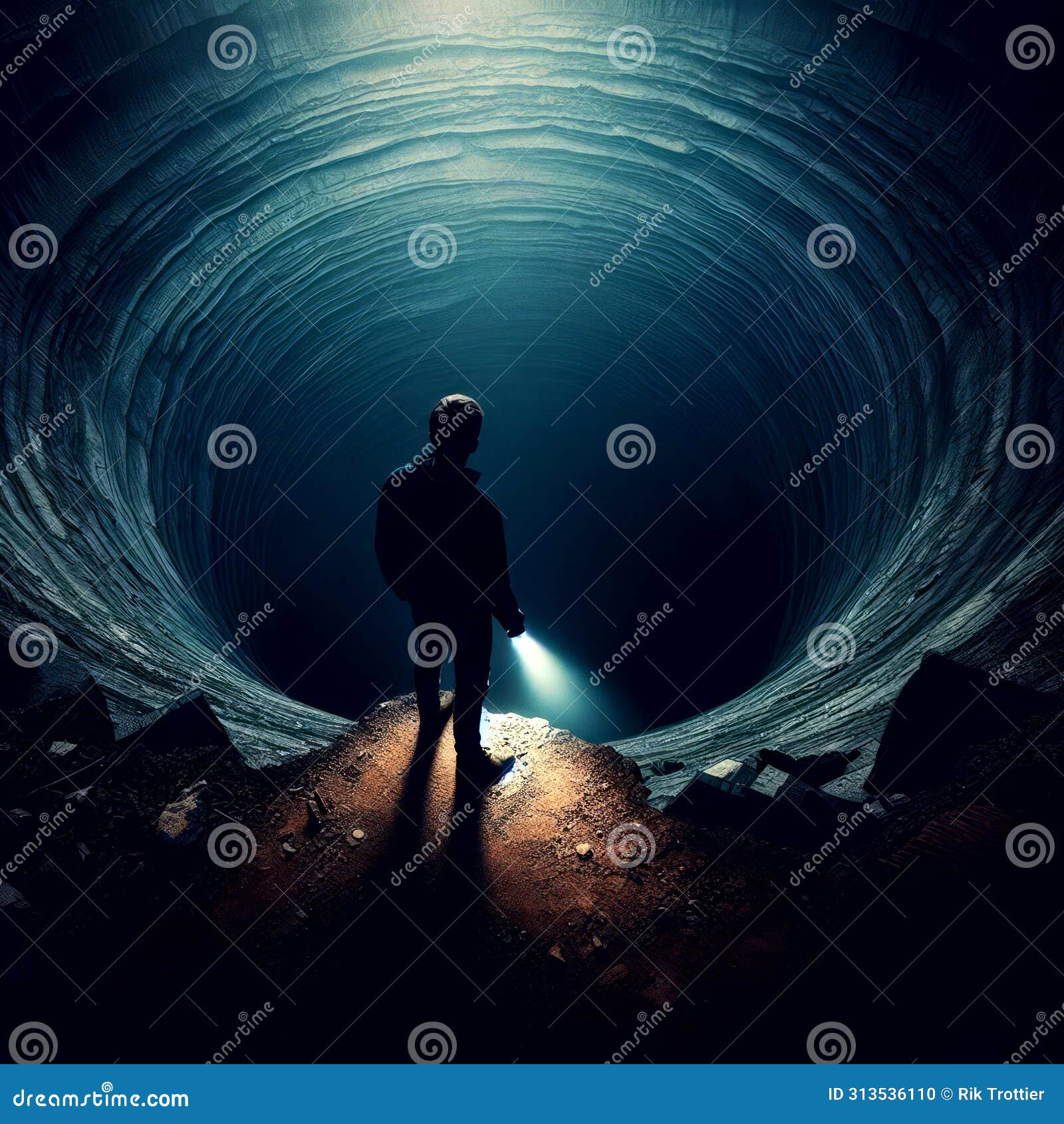 Giant Deep Hole in the Earth Stock Illustration - Illustration of ...