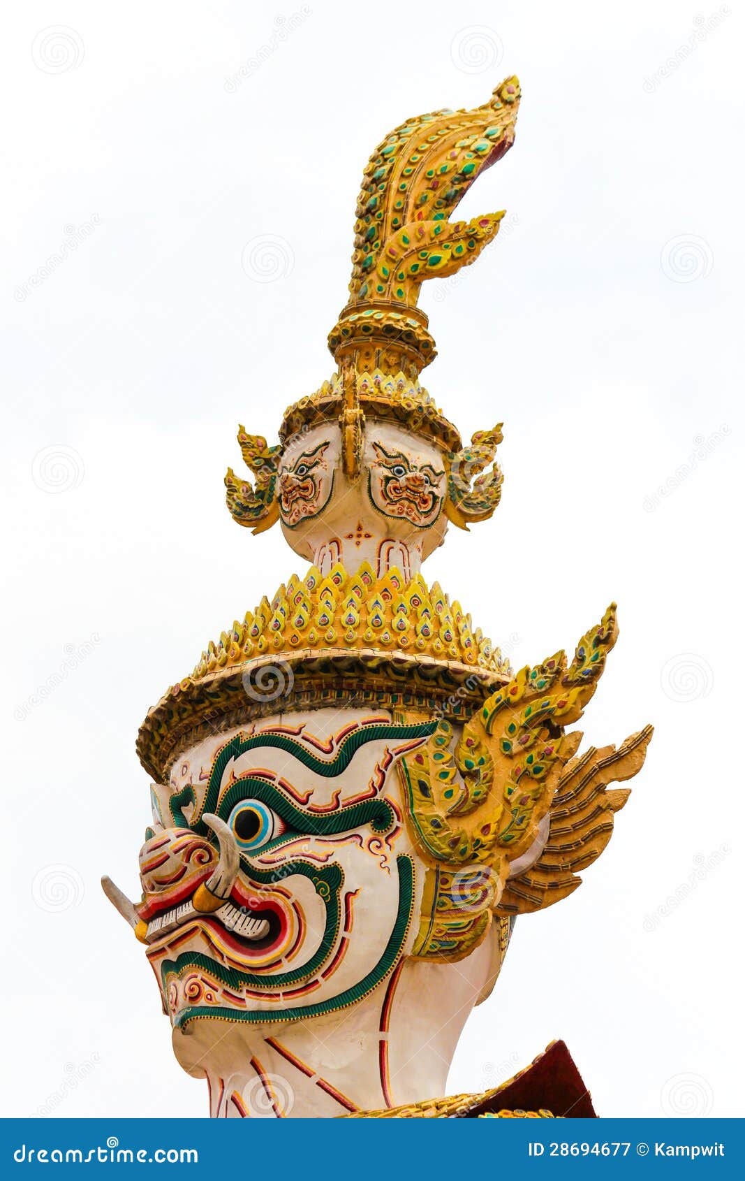 Giant Demon on the White Isolated Background Stock Image - Image of ...