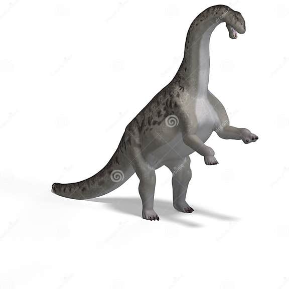 Giant Dinosaur Camasaurus with Clipping Path Over Stock Illustration ...