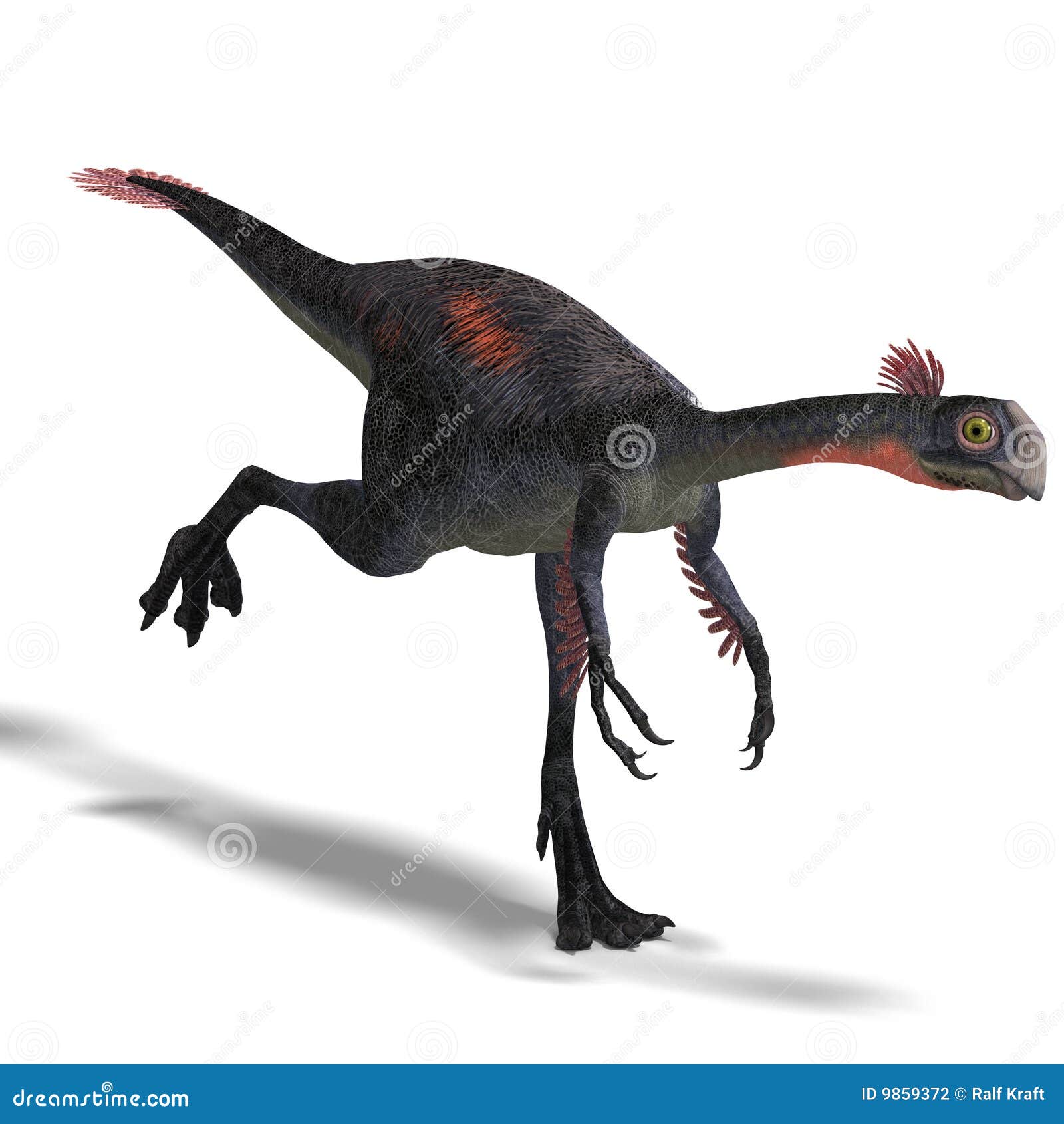 Giant Dinosaur Gigantoraptor Stock Illustration - Illustration of ...