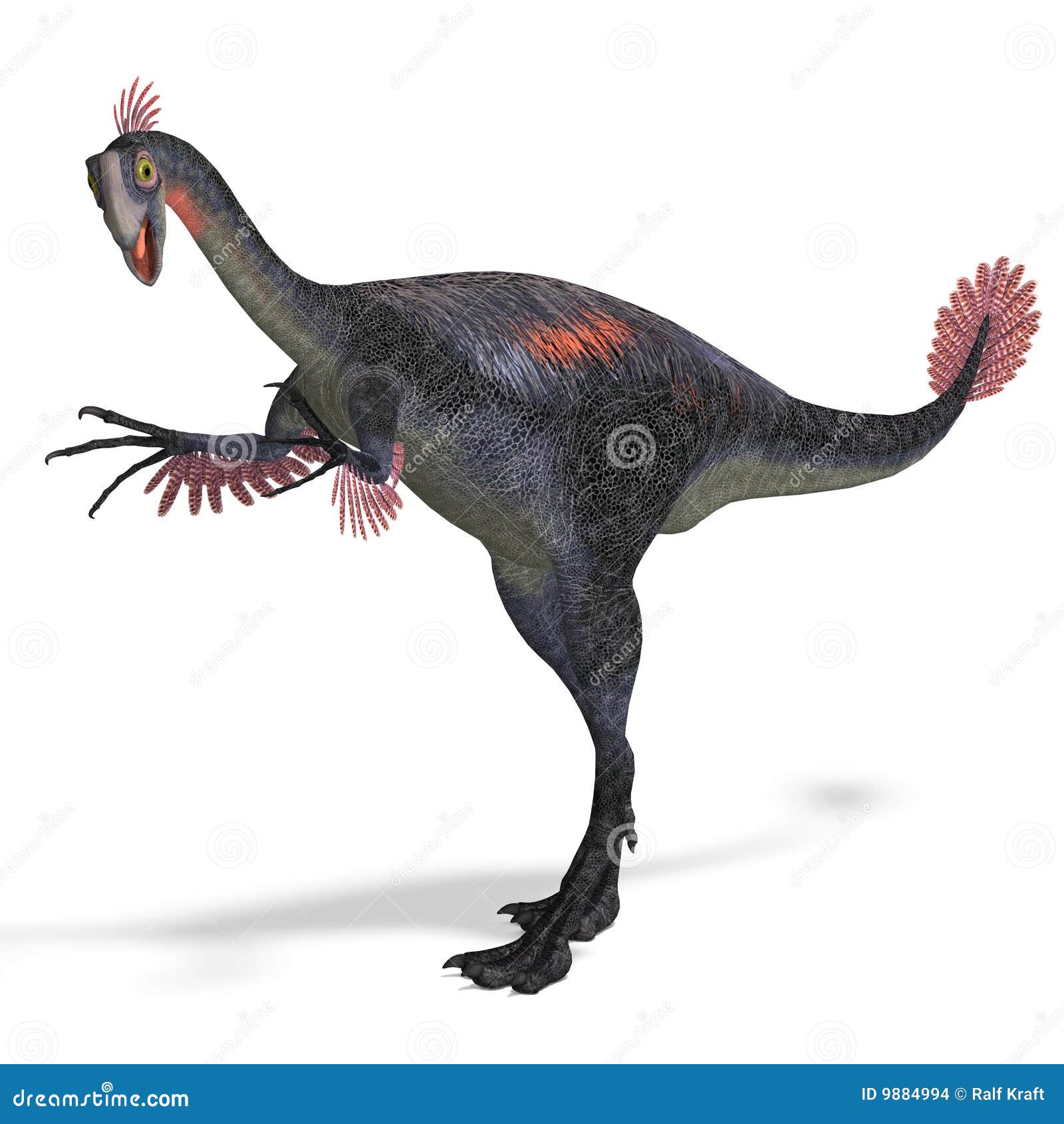 Giant Dinosaur Gigantoraptor Stock Illustration - Illustration of ...