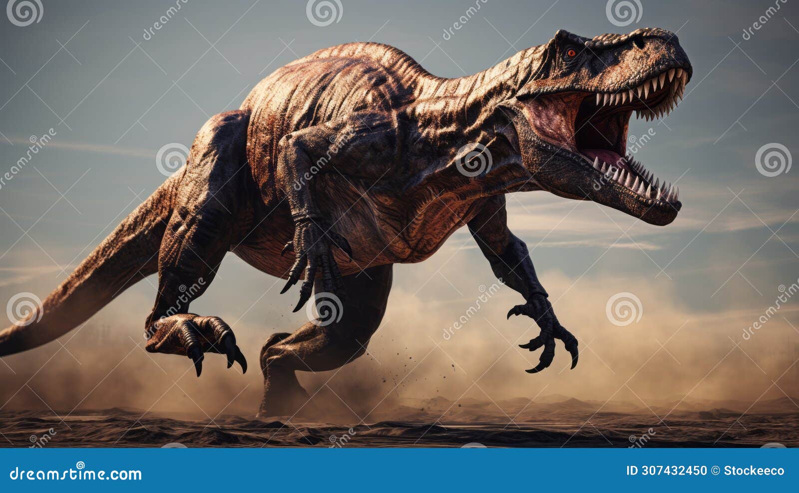 Intense 3d Render of Running Ossa Dinosaur with Scorpion Tail Stock ...